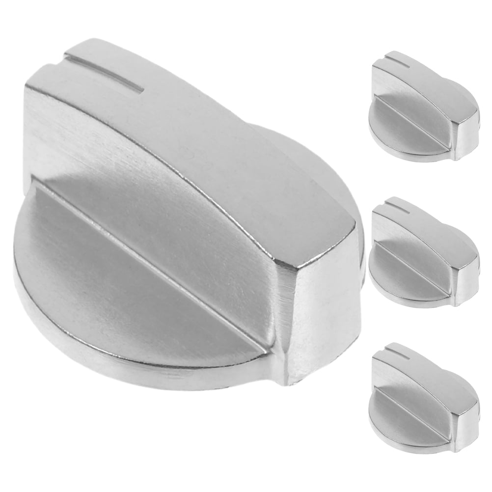 Masteelf 4pcs Gas Burner Knobs Stainless Steel Cooktop Control Knobs ...