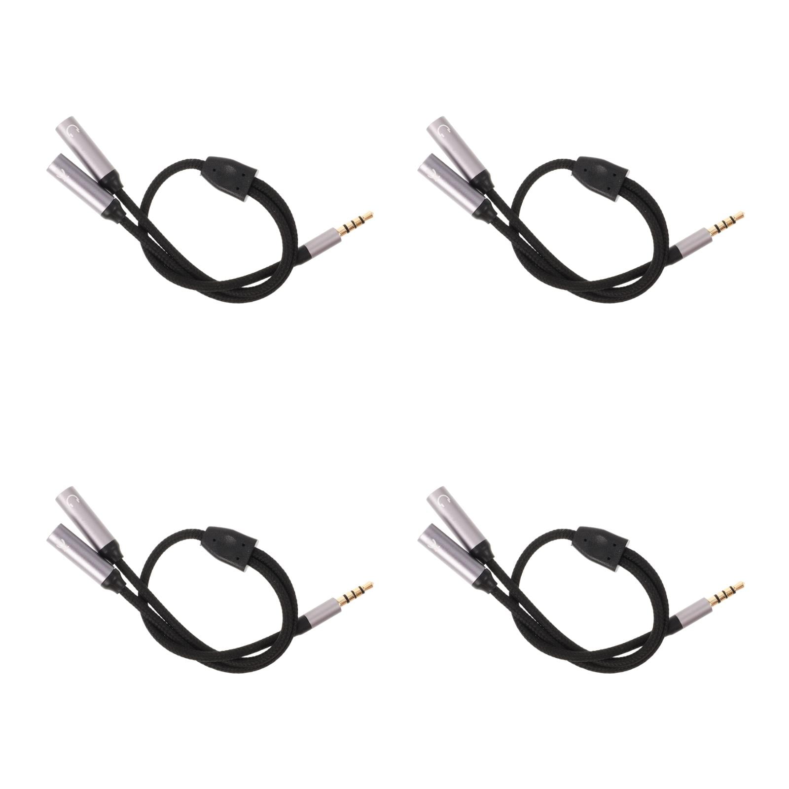 Masteelf 4pcs Headset Audio Jack Splitter 3.5mm Headphone Microphone ...