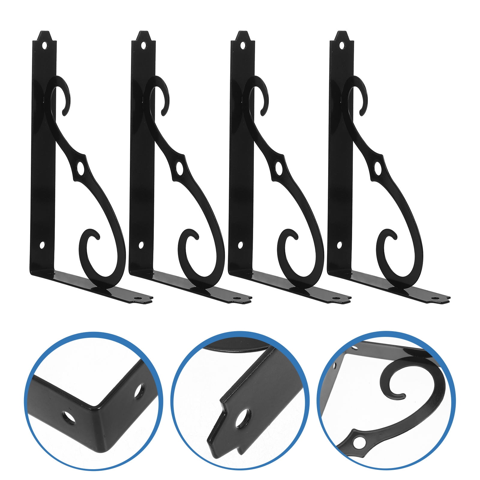 Masteelf 4pcs Heavy Duty Shelf Brackets Shelf Decor Brackets Metal ...