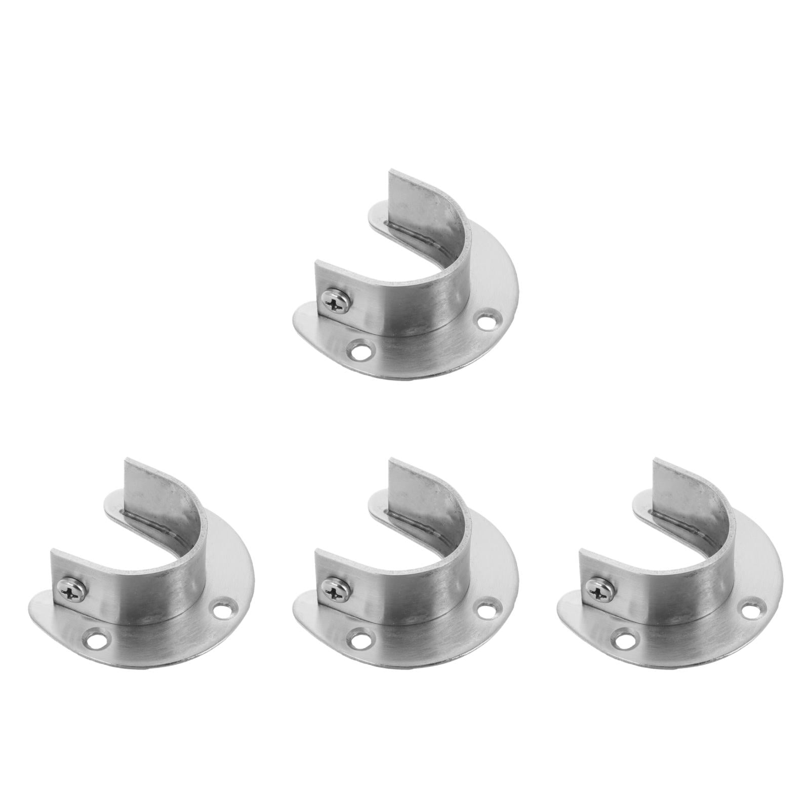 Masteelf 4pcs Heavy Duty Stainless Steel Closet Rod Holder Black Open ...