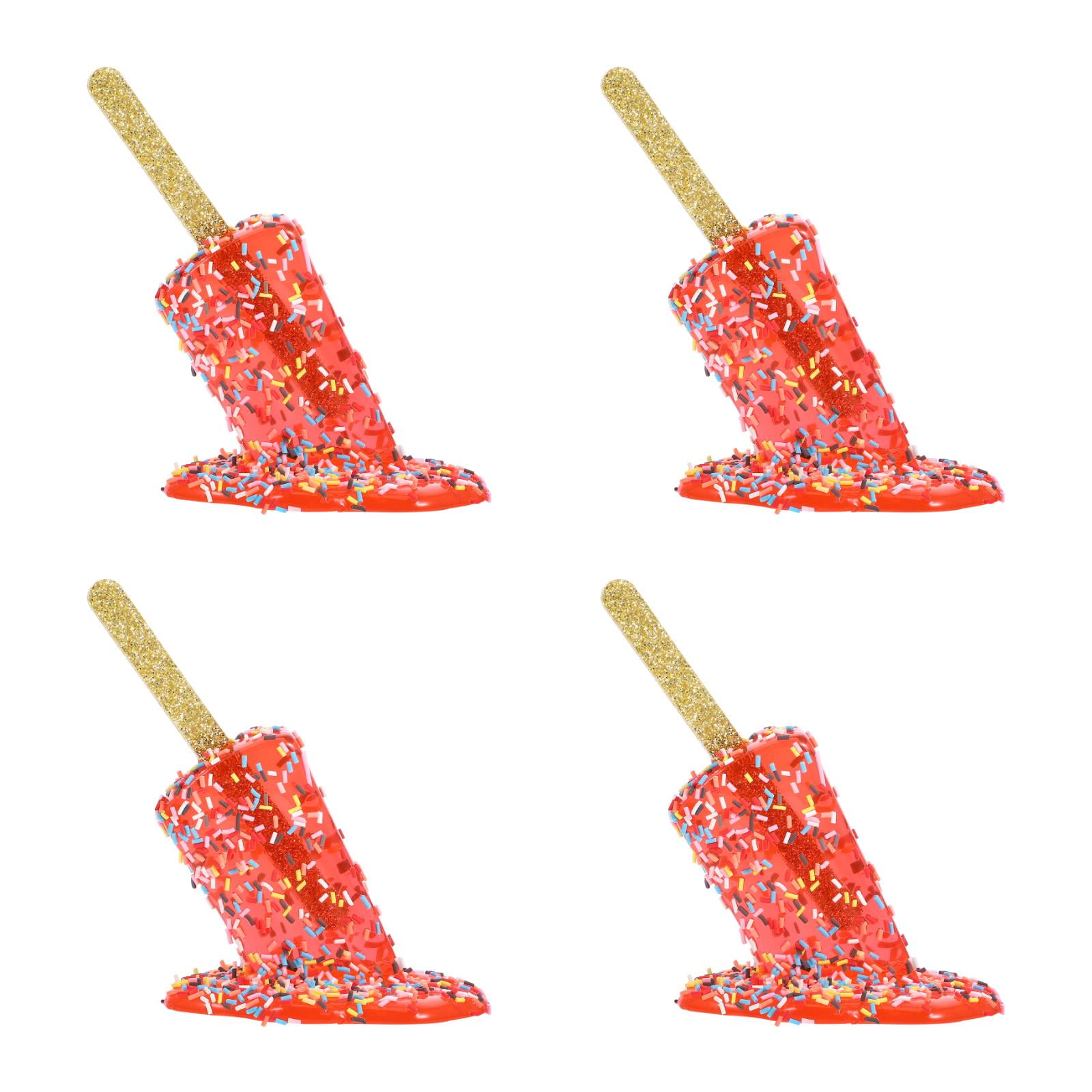 Masteelf 4pcs Melting Popsicle Resin Ornament Lifelike Ice Cream ...
