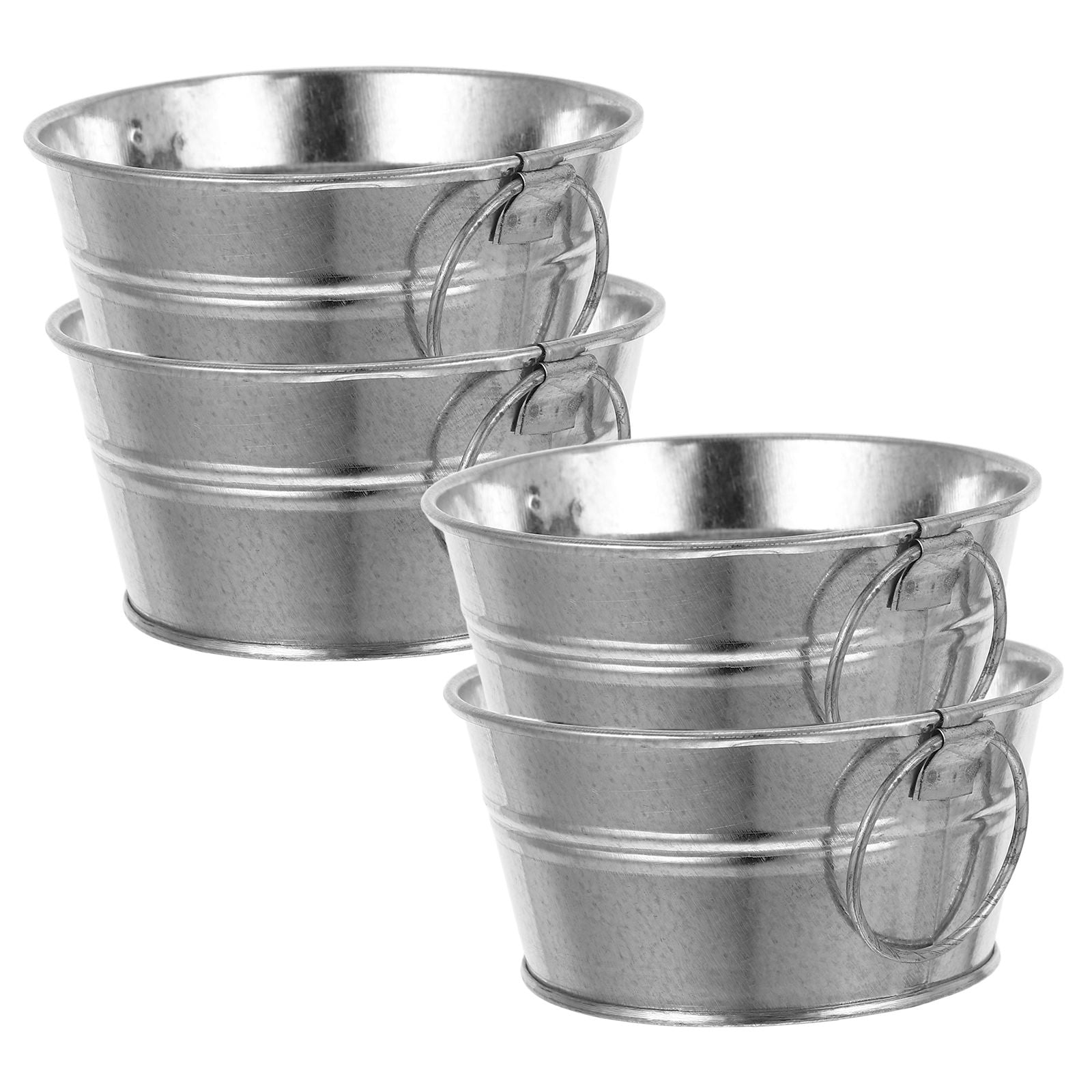 Masteelf 4pcs Mini Buckets Galvanized Containers Small Pails Metal ...
