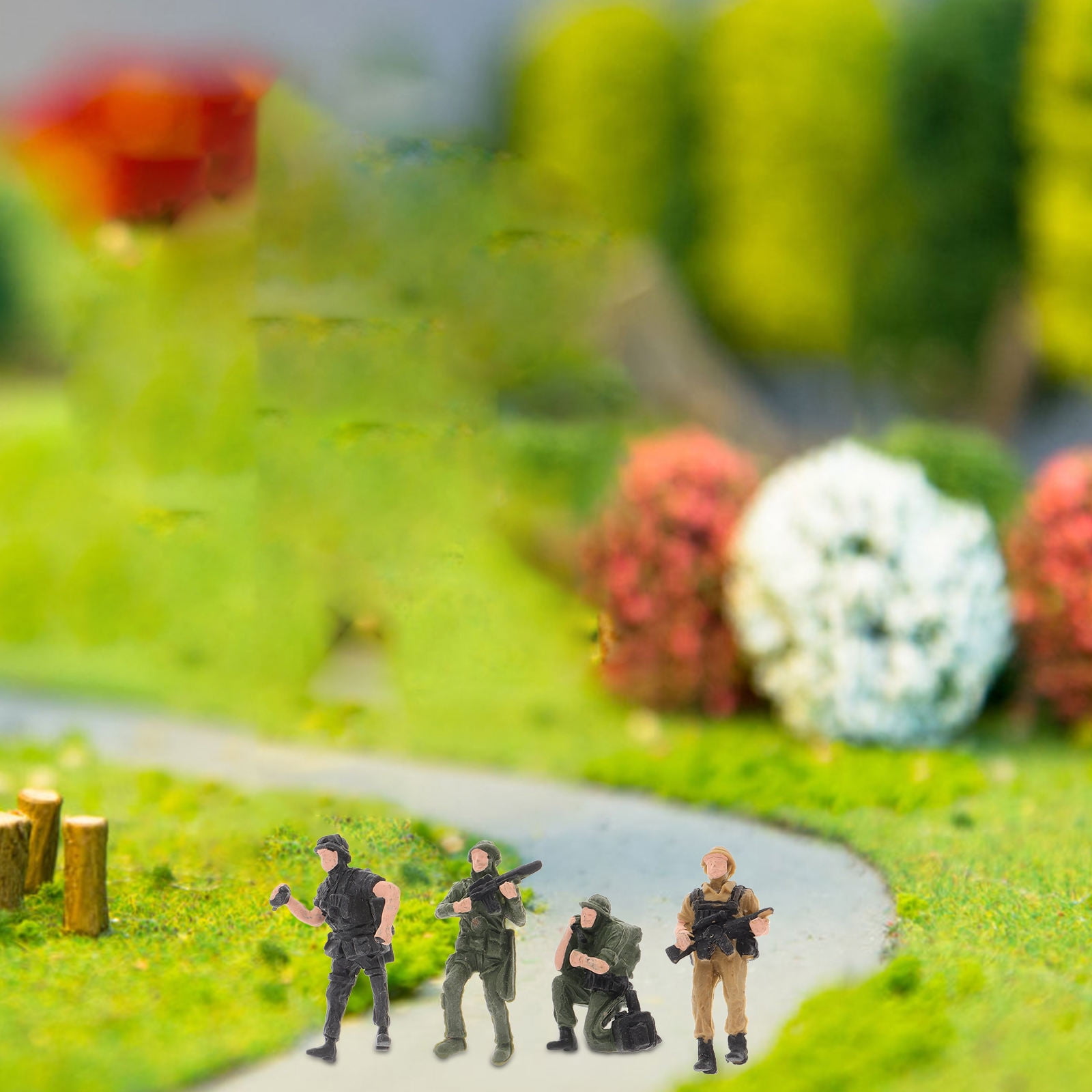 Masteelf 4pcs Mini Model Soldier Warriors Figures Plastic Mini Soldier ...