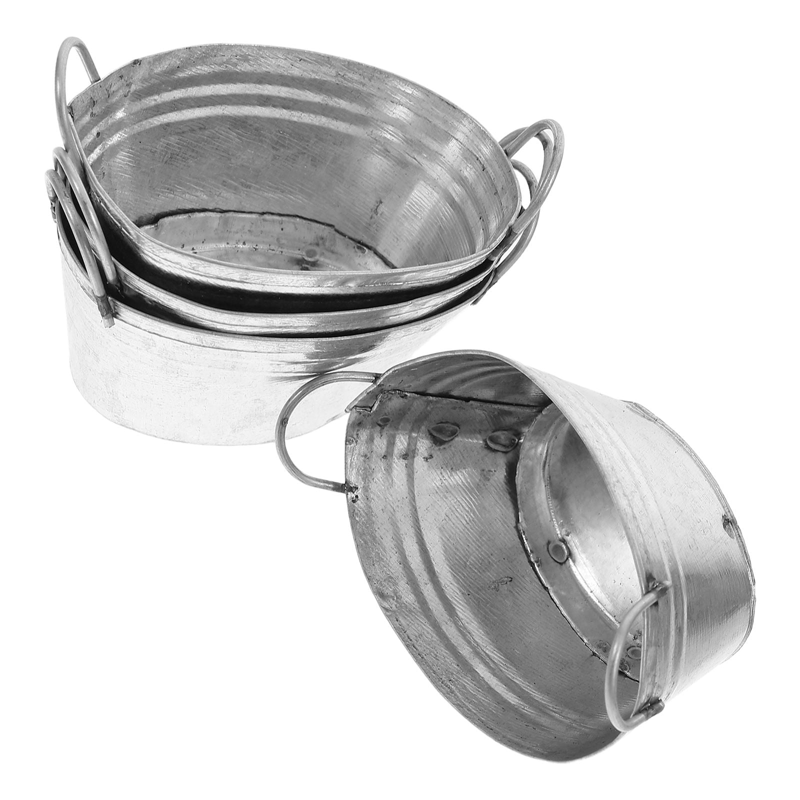 Masteelf 4pcs Mini Tin Buckets With Handle Small Tinplate Pail ...