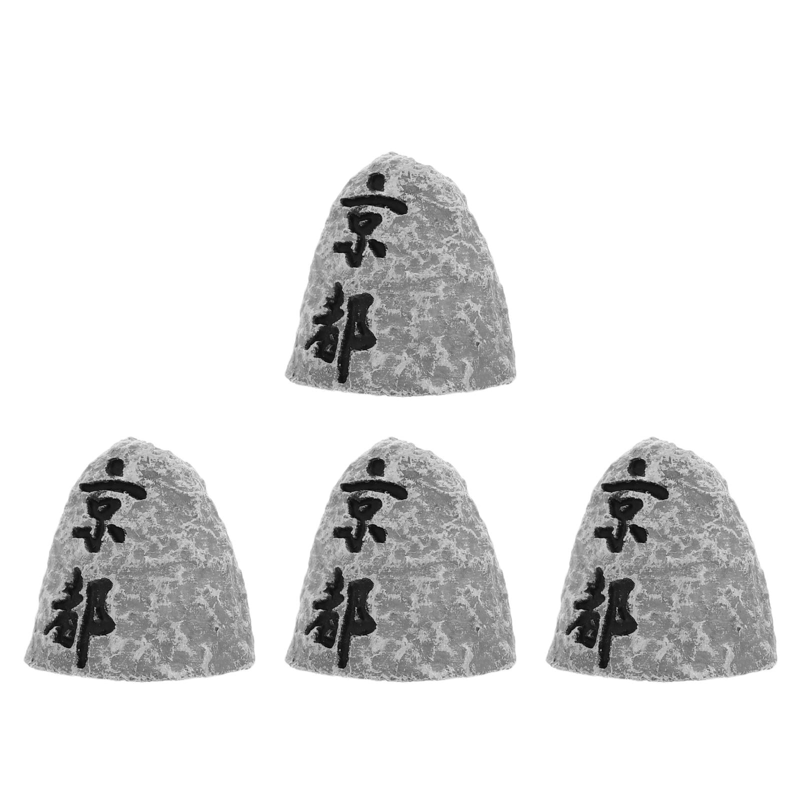 Masteelf 4pcs Mini Zen Garden Stele Rock Miniature Stele Decor Japanese ...