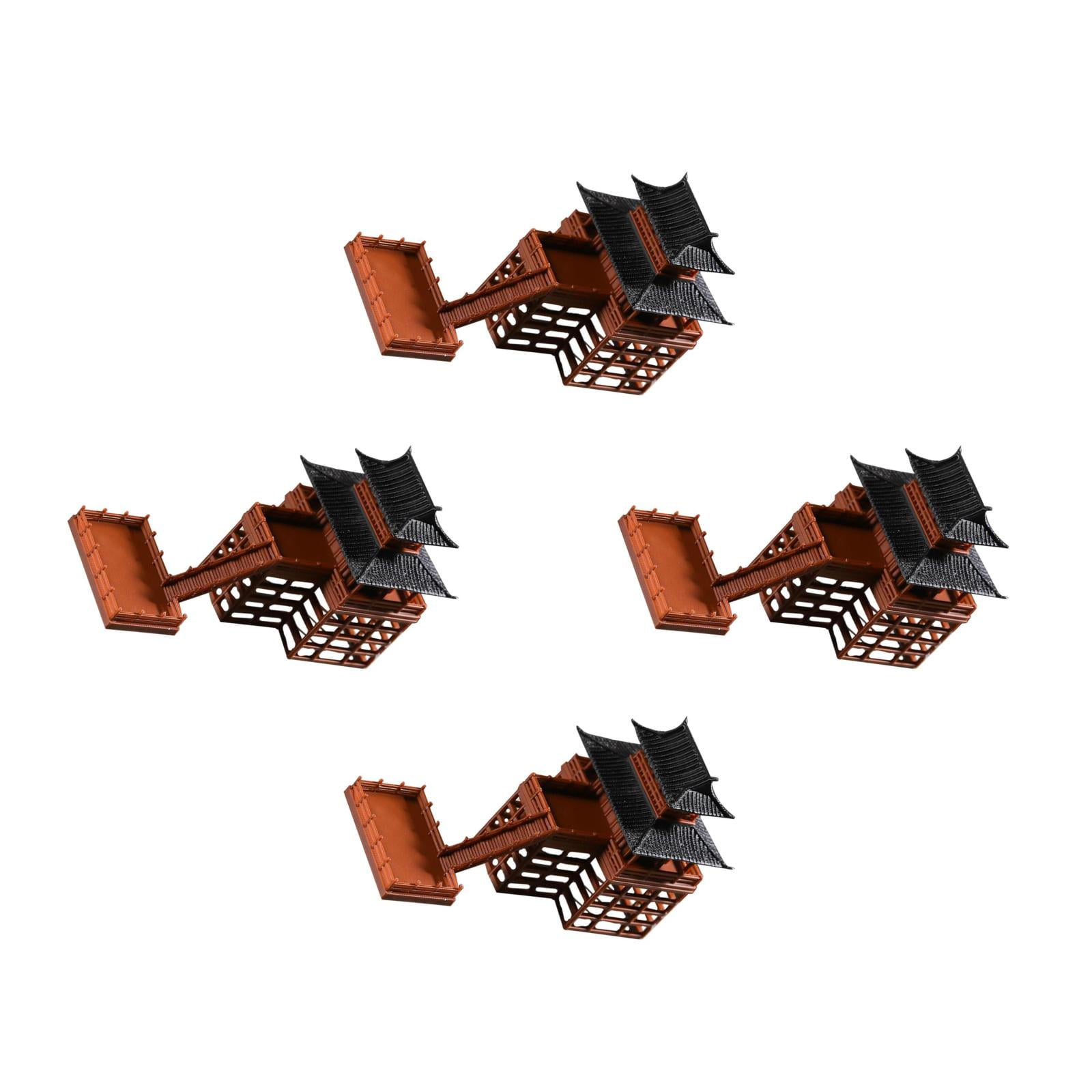 Masteelf 4pcs Realistic Miniature Stilted Building Model Micro ...