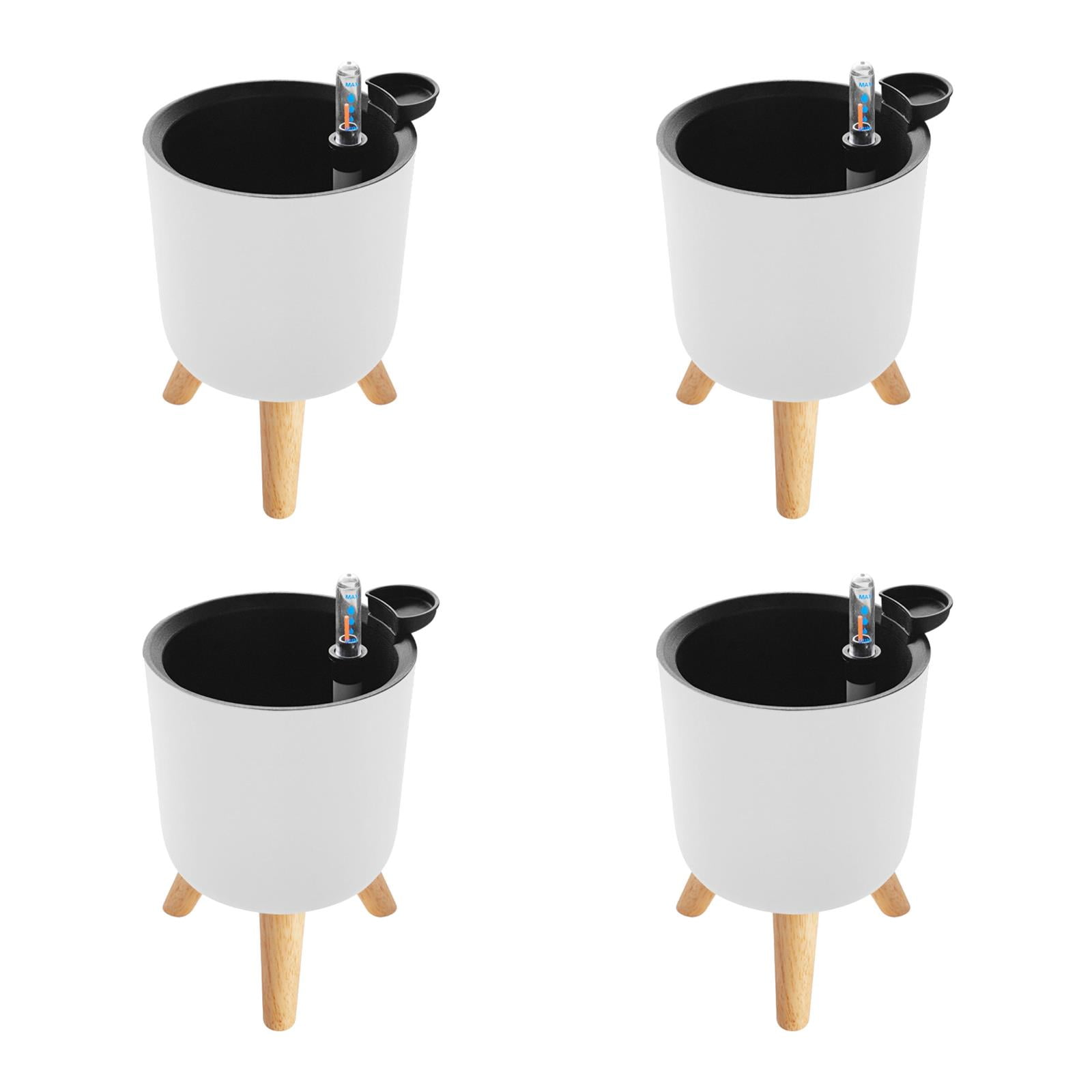 Masteelf 4pcs Self Watering Flower Pots with Water Level Indicator ...