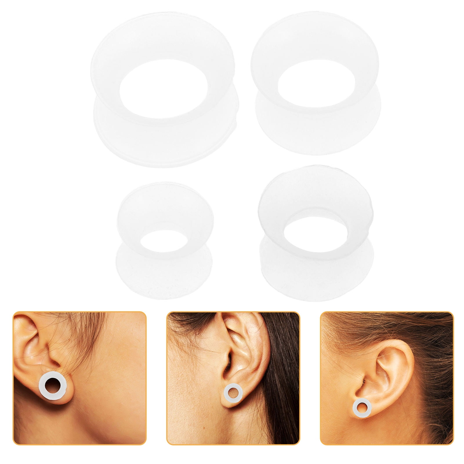 Masteelf 4pcs Soft Silicone Ear Gauges Flexible Ear Tunnel Stretchers ...
