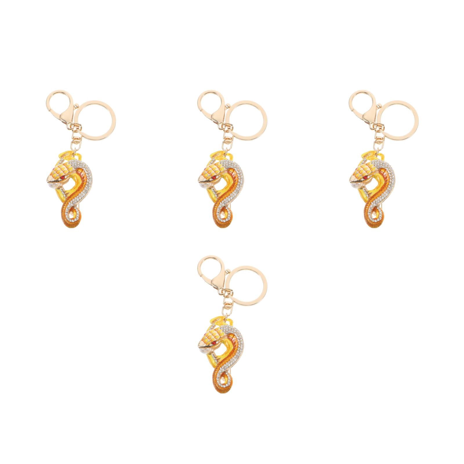 Masteelf 4pcs Sparkly Rhinestone Keychain Snake Keychain Fashionable ...