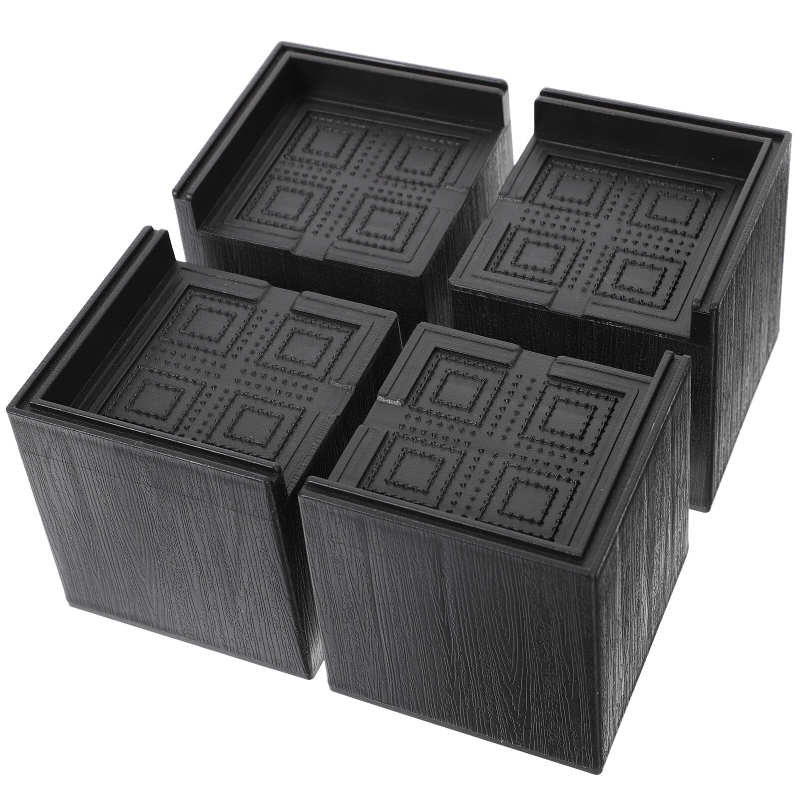 Masteelf 4pcs Square Furniture Risers Rubber Bed Risers Table Chair ...
