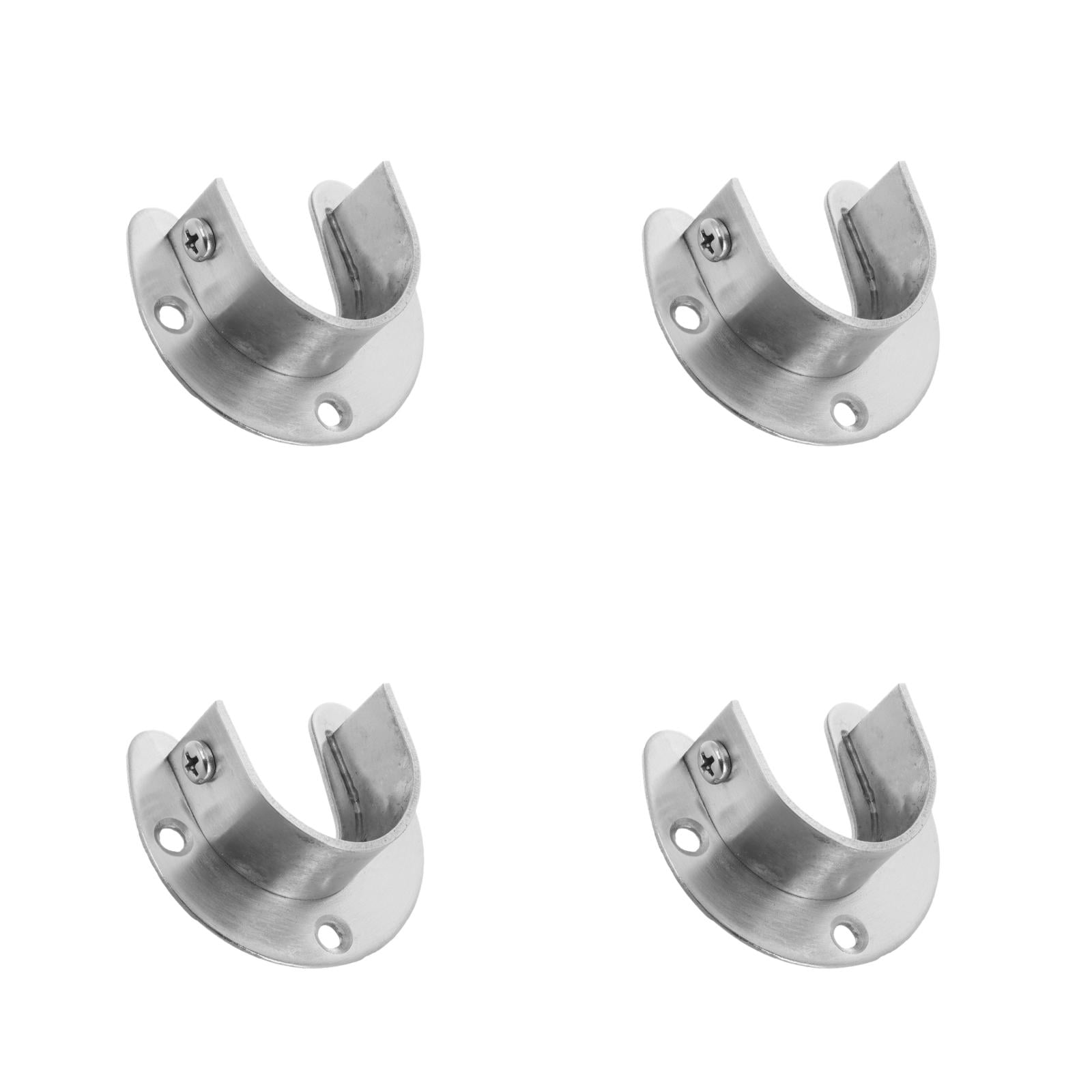 Masteelf 4pcs Stainless Steel Open Flange Rod Holder Heavy Duty Closet ...