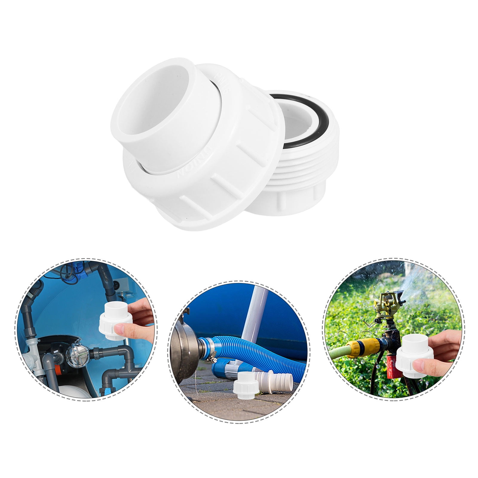 Masteelf 4pcs White Upvc Sch40 Union Pipe Fittings Pvc Pipe Connectors ...
