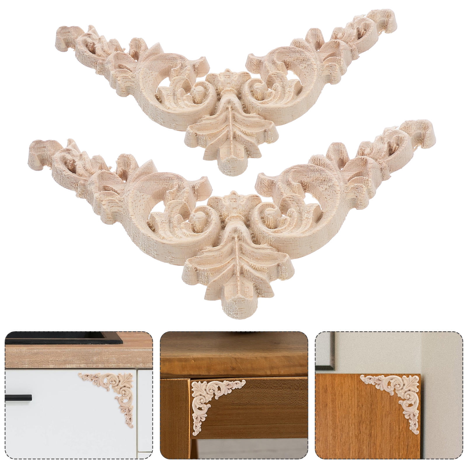Masteelf 4pcs Wooden Appliques Onlays Set for Furniture Decor ...