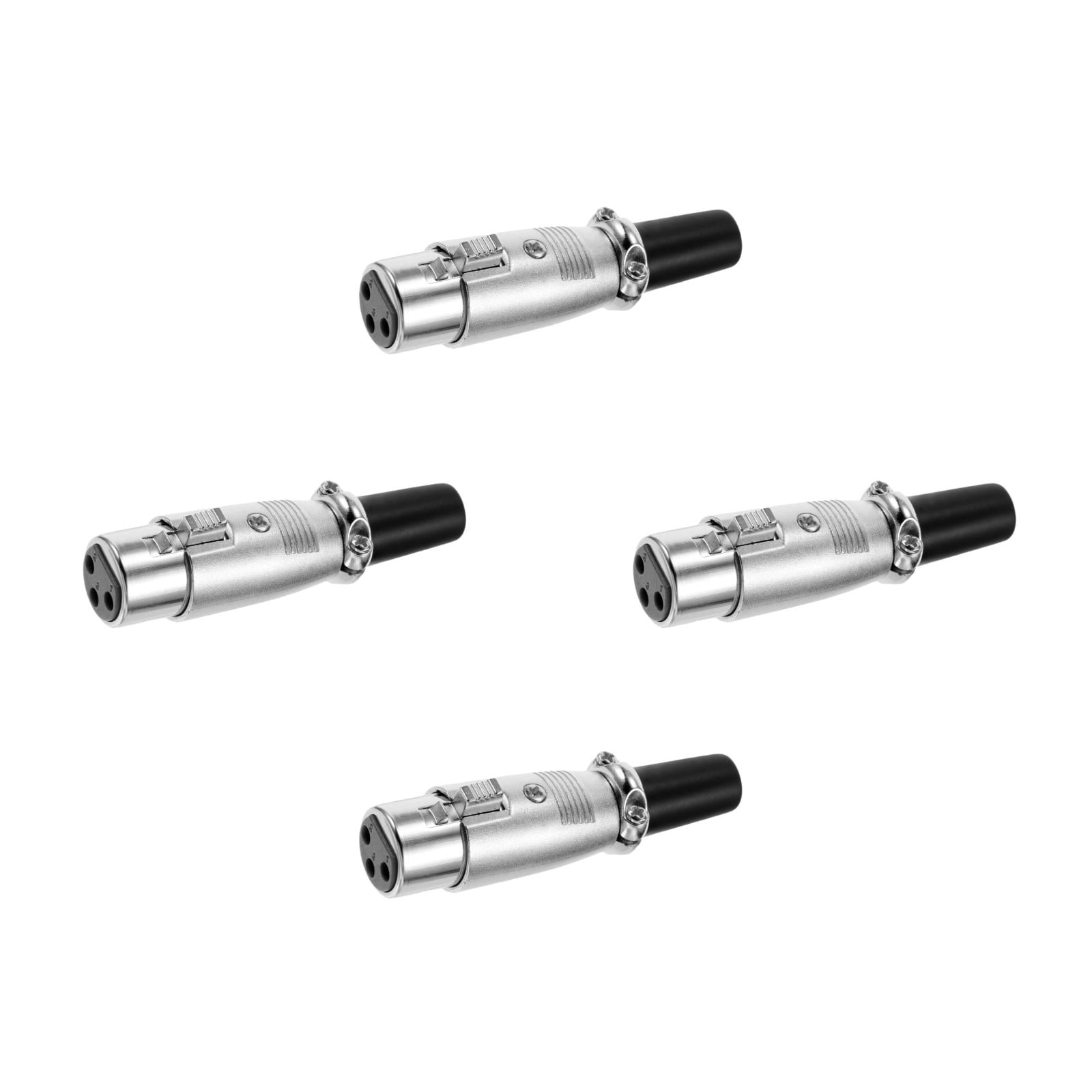 Masteelf 4pcs XLR Cable Connector XLR 3-Pin Plug Connector Mic ...