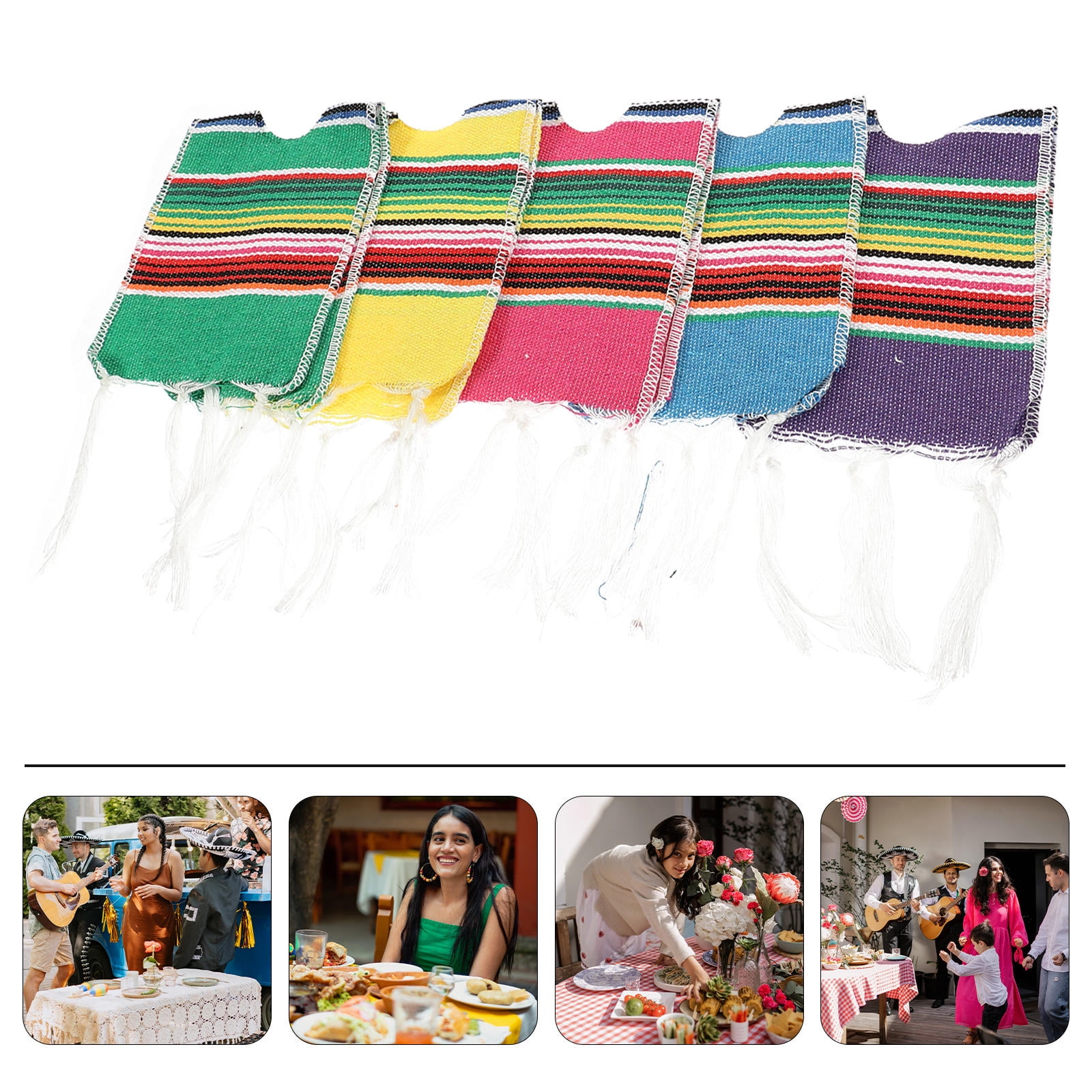 HEATSHAKING Mini Serapes Bottle Covers Red Cotton 5Pcs 12.6X4.3X0.08In ...