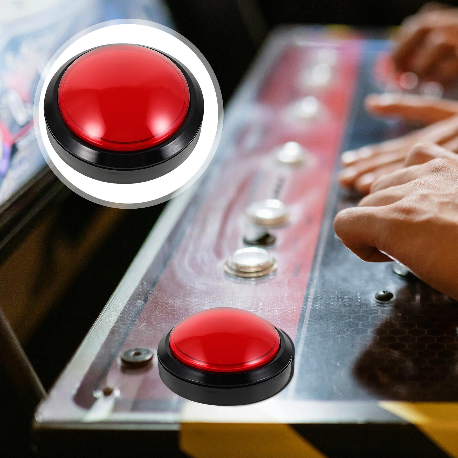 Masteelf 5 Pcs Jumbo LED Illuminated Push Button Illuminated Convex Button with Self Resetting ...