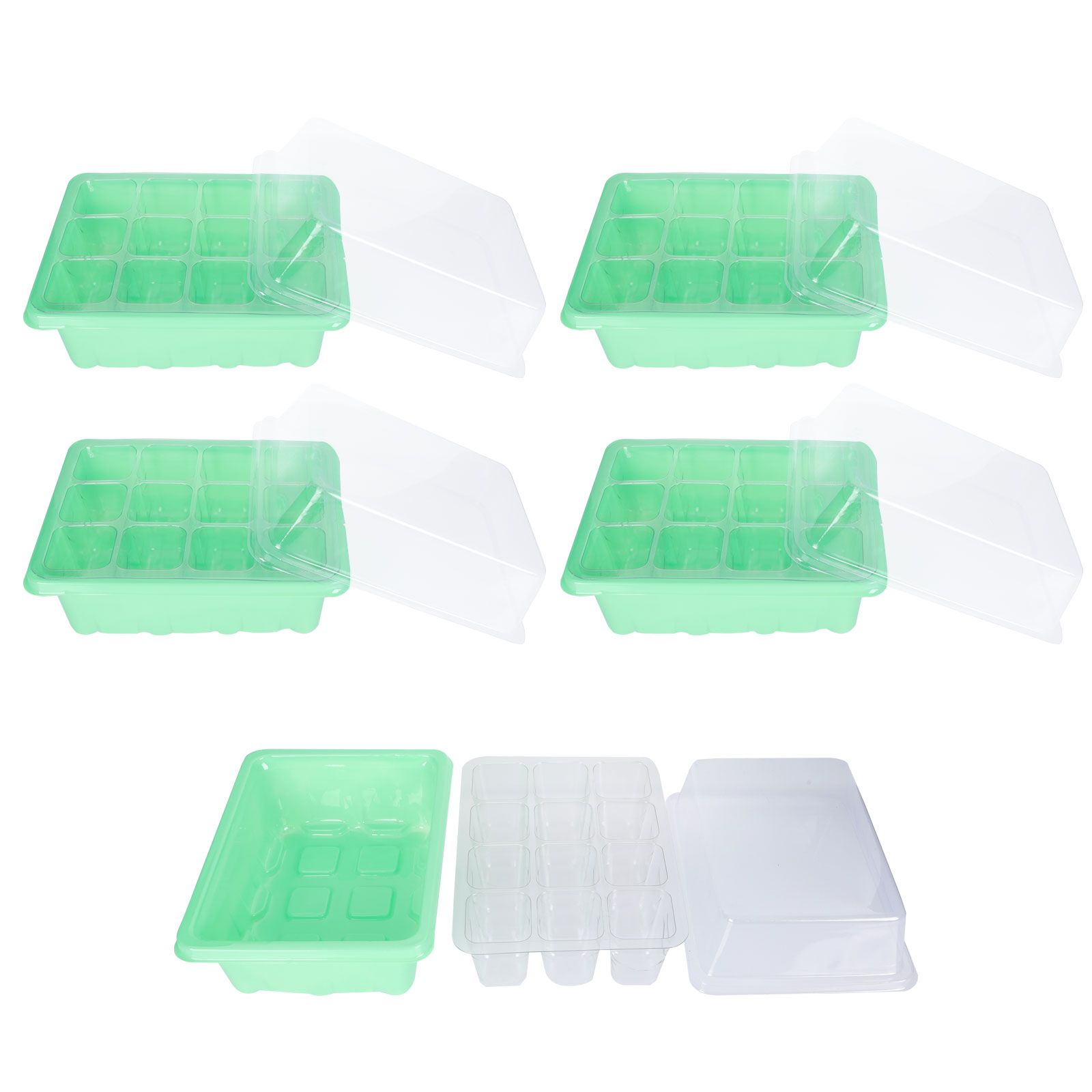 Masteelf 5 Sets 12 Hole Seedling Box for Flower Pot Floral Plants Child ...