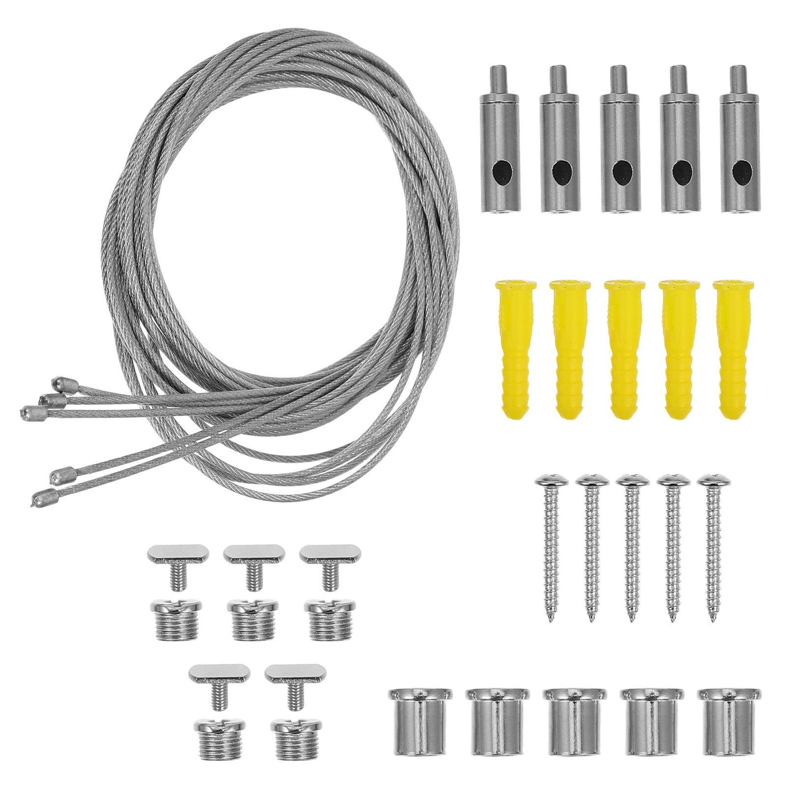 Masteelf 5 Sets Of String Light Hanging Kit Pendant Lamp Steel Wire Light Hanger Rope Stainless ...