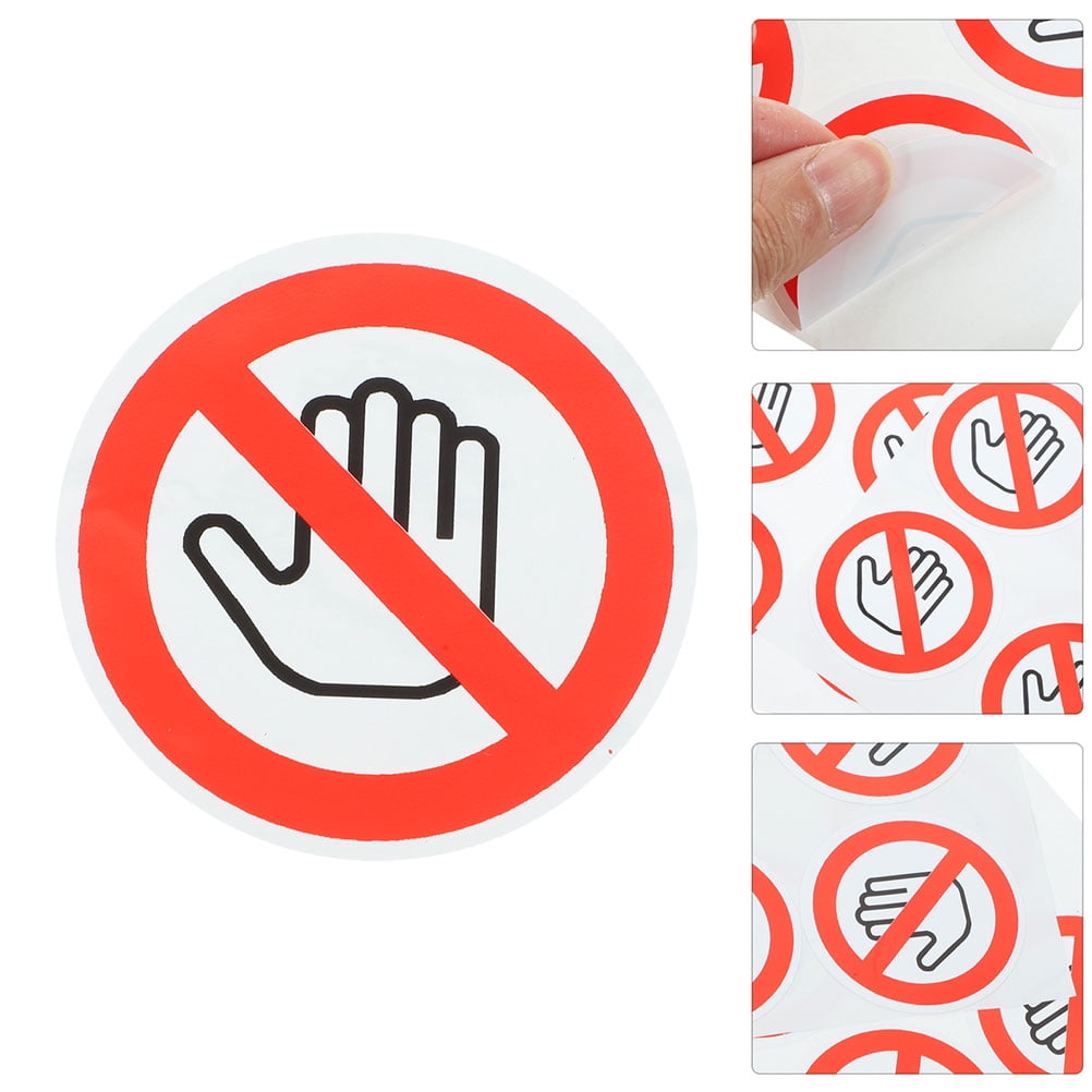Masteelf 5 Sheets No Touch Sign Labels Safety Caution Transparent Baby ...