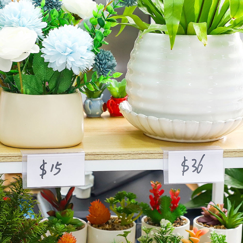 Masteelf 50 Pcs Clothing Rack Signs Plastic Label Holders Transparent ...