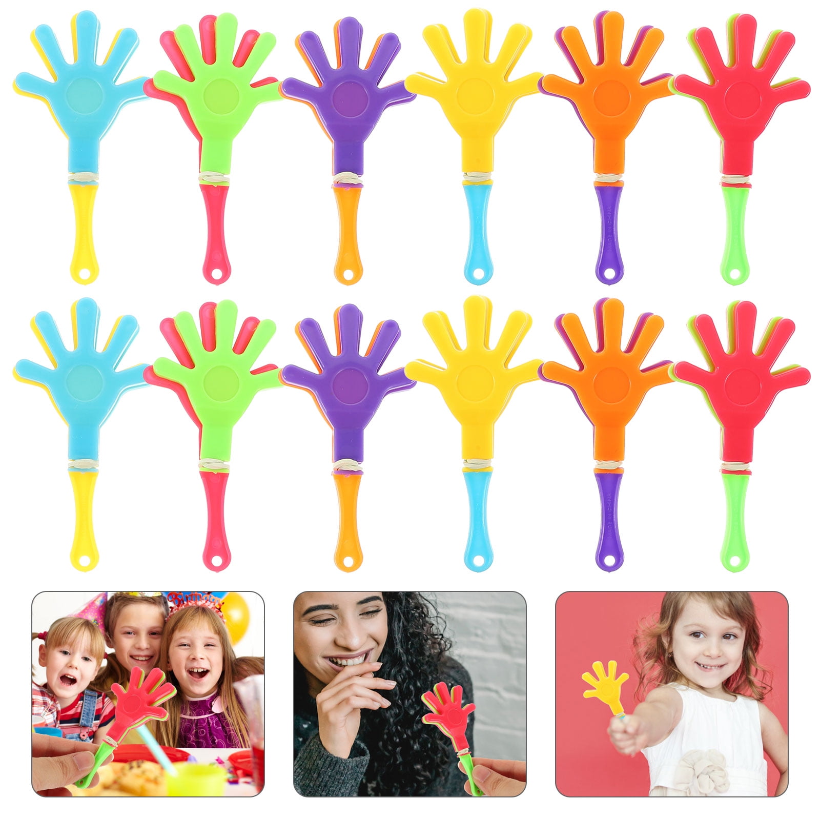 Masteelf 50 Pcs Noise Maker Prank Slap Cheering Props Colorful Hand ...