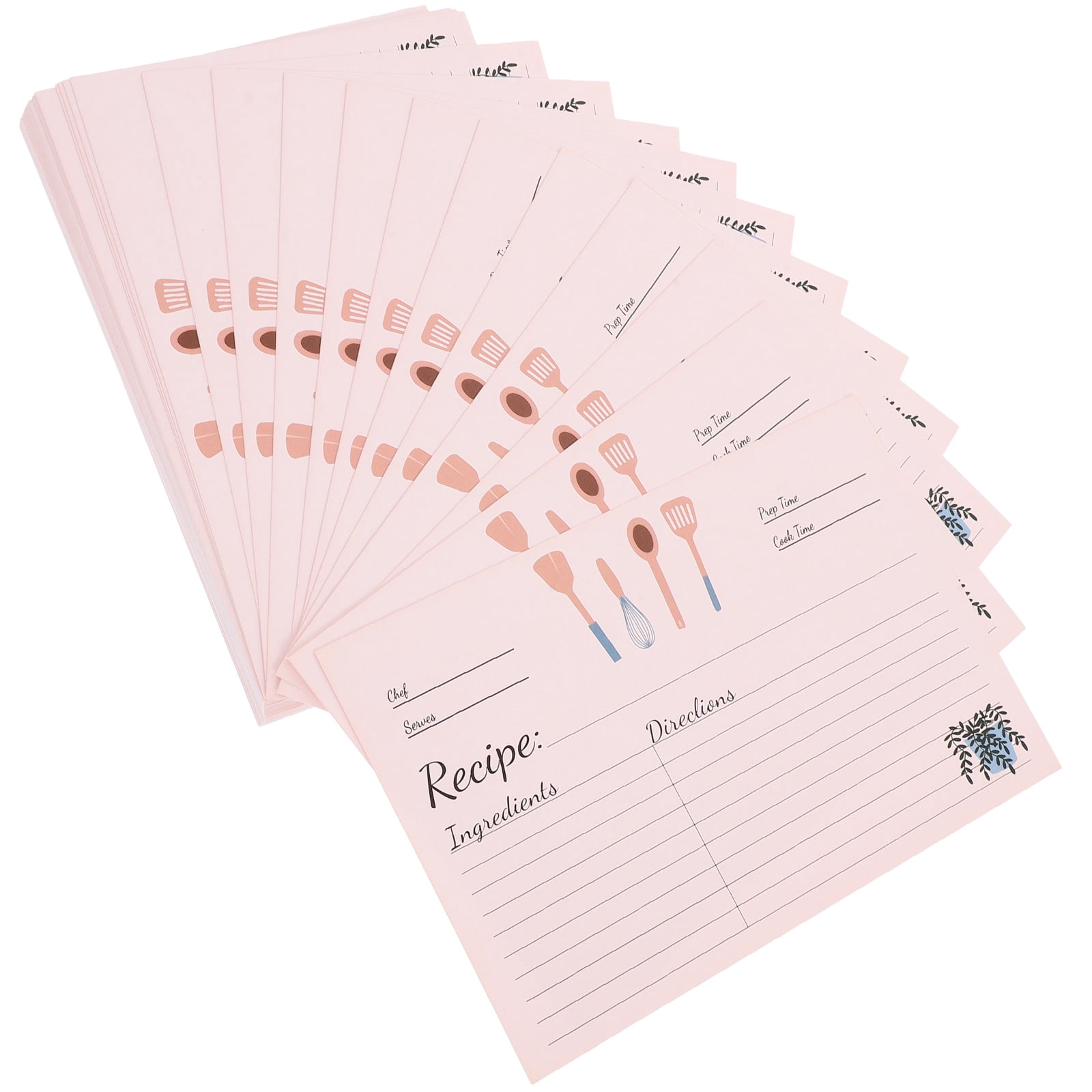 Masteelf 50 Pcs Recipe Card Note Cards Convenient Cooking Bride Beige ...