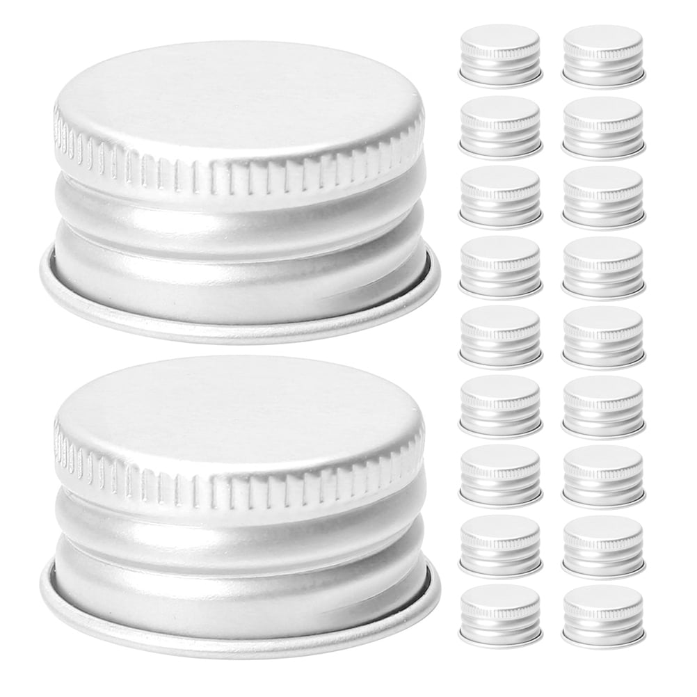 Masteelf 50 Pcs Replacement Threaded Caps Transparent Bottle Aluminum ...