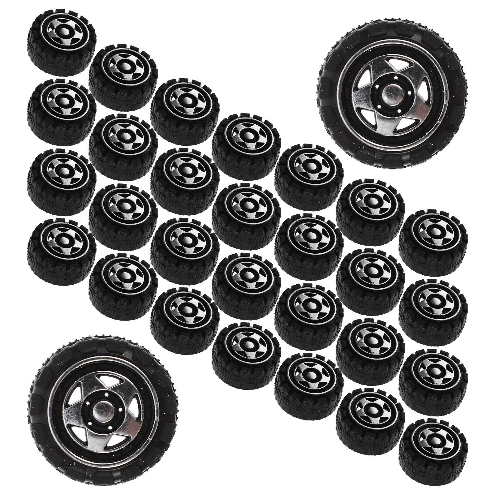 Masteelf 50 Pcs Tire Car Toy Wheel Accessories Replacement Wheels Child ...