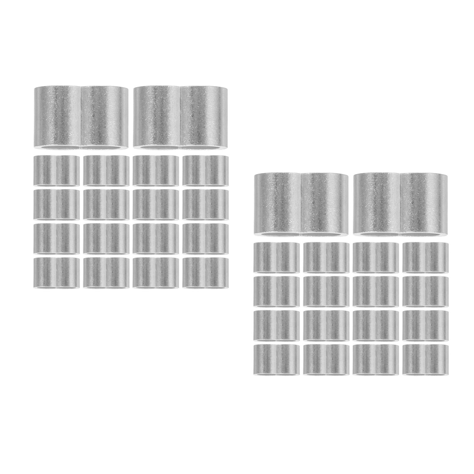 Masteelf 50 pcs Aluminum Crimping Loop Sleeves For Elastic Cords Double ...