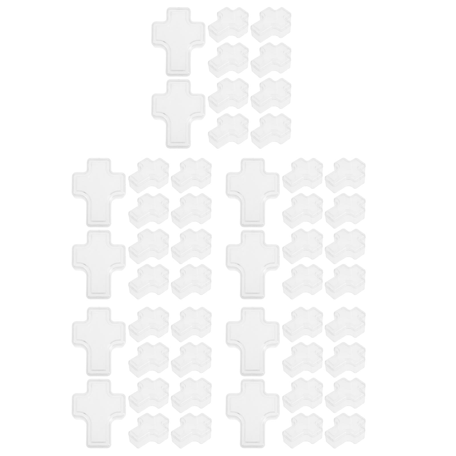Masteelf 50 pcs Clear Cross Shaped Box Transparent Plastic Trinket Case ...