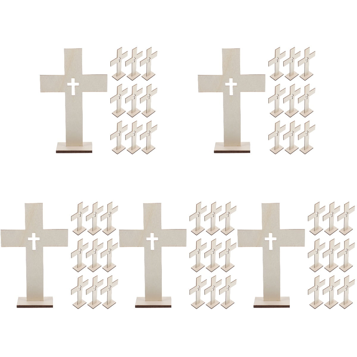 Masteelf 50 pcs Wood Cross Crafts Tabletop Cross Adornments Church ...