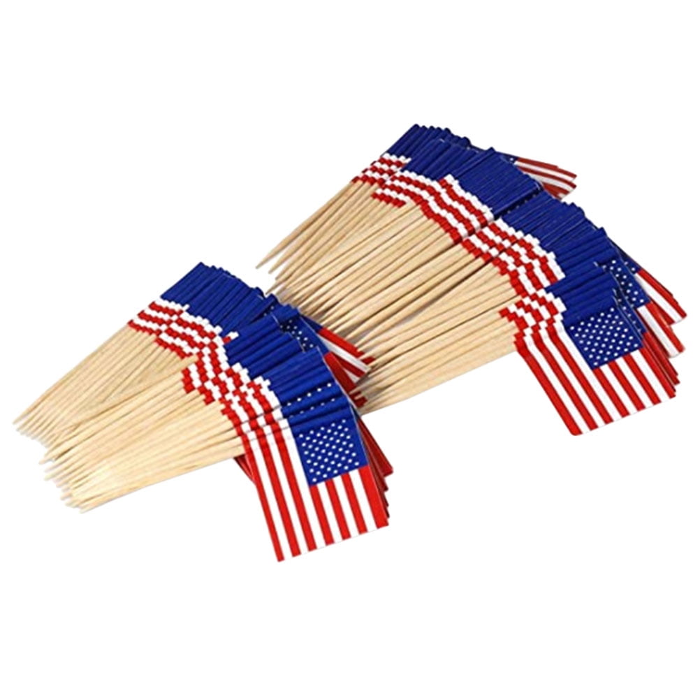 IDEANATEGRATE American Flag Food Picks Multi 50Pcs 2.6X1.4X0.2In ...