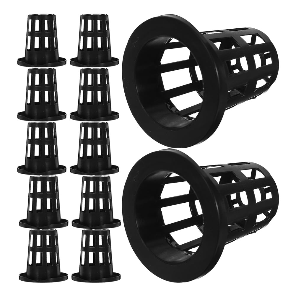 Hydroponic Net Pots Baskets for Planting in Black Plastic 50 Pcs ...