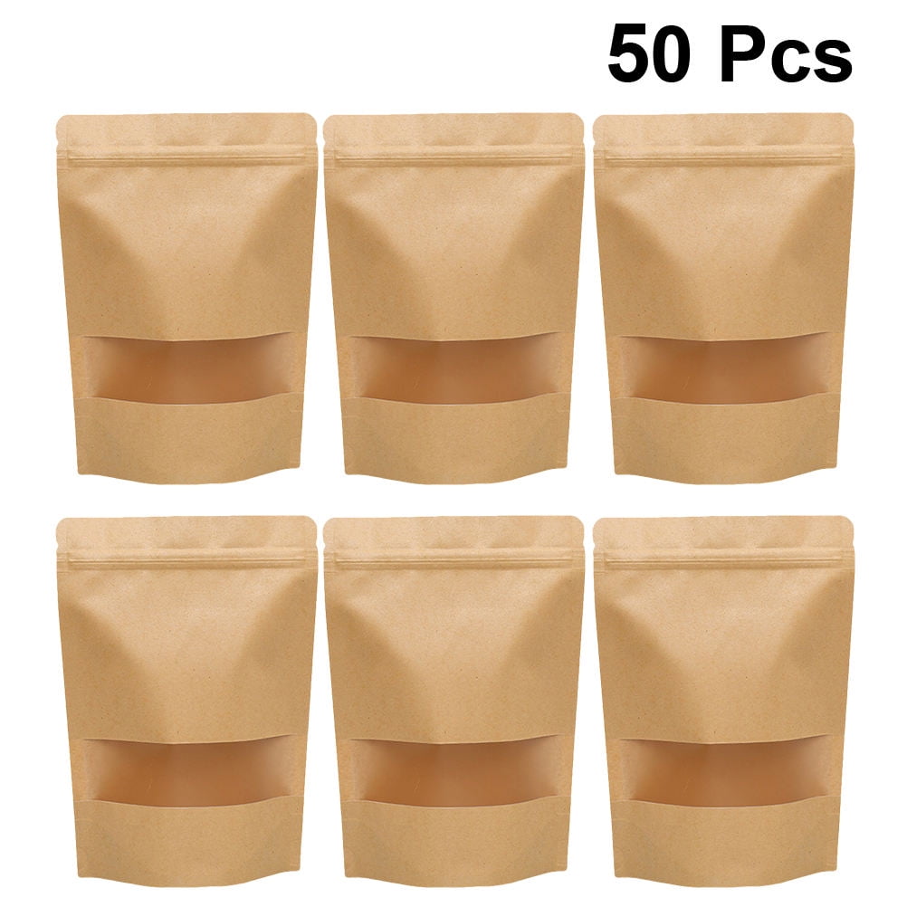 Masteelf 50Set Transparent Window Bags for Merchandise Bags Hard Bottom ...
