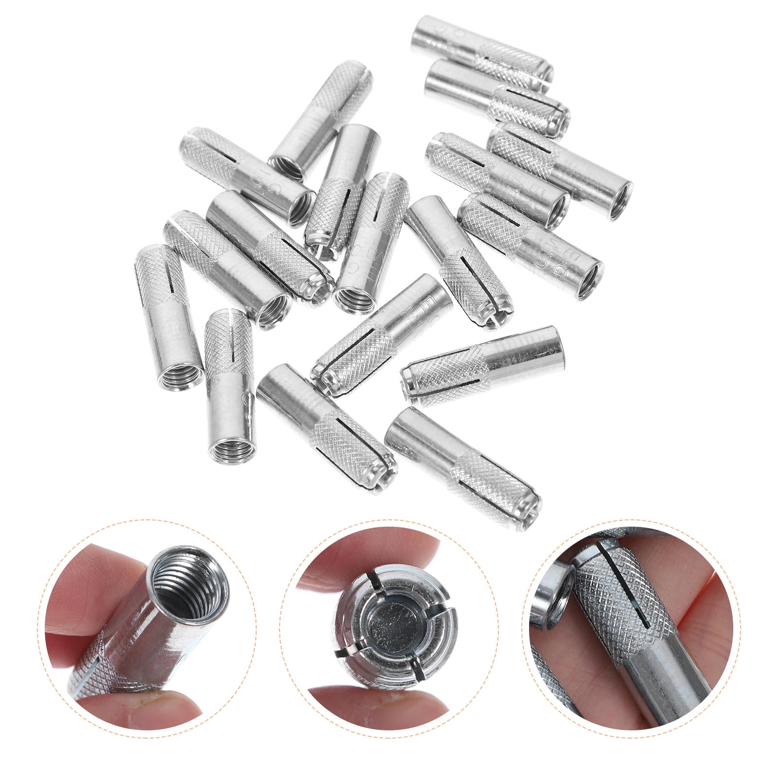 Masteelf 50pcs Concrete Knurled Anchors Solid Concrete Carbon Steel ...