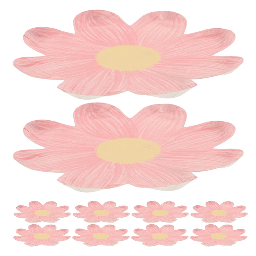 Masteelf Daisy Flower Shaped Paper Plates for Party Decoration and DIY ...
