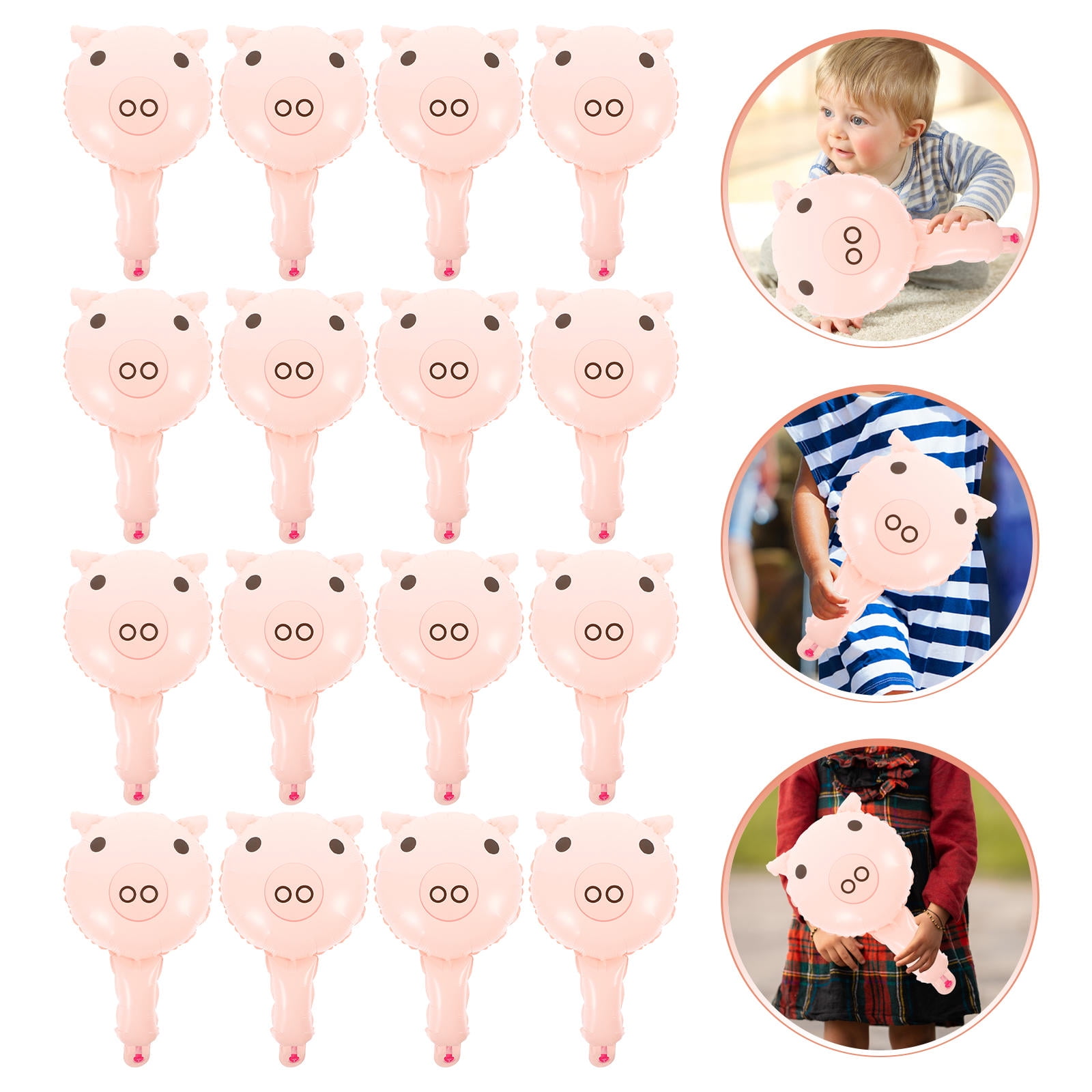 Masteelf 50pcs Handheld Pink Pig Balloons Aluminum Foil Decorative for ...