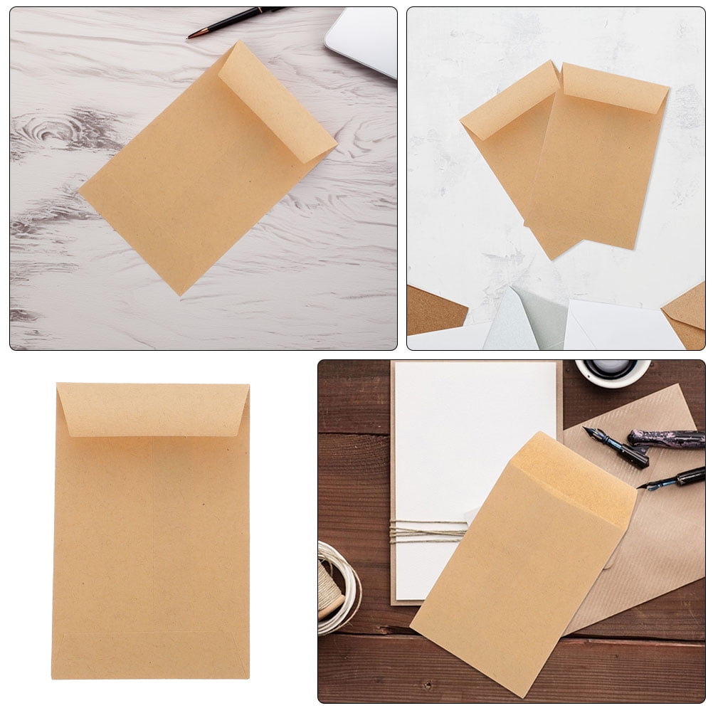 Toddmomy Rectangular Envelopes 50Pcs in Light Brown Kraft Paper for ...