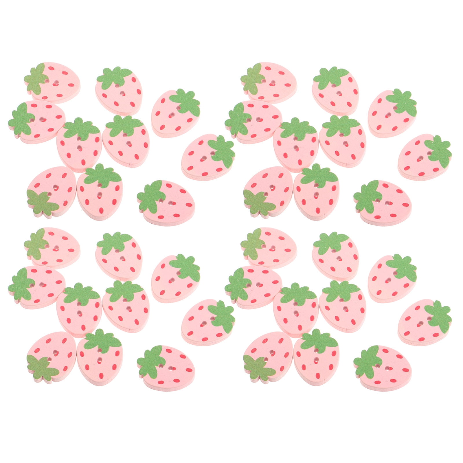 Masteelf 50pcs Pink Strawberry Shaped Wooden Buttons for Kids Clothing ...