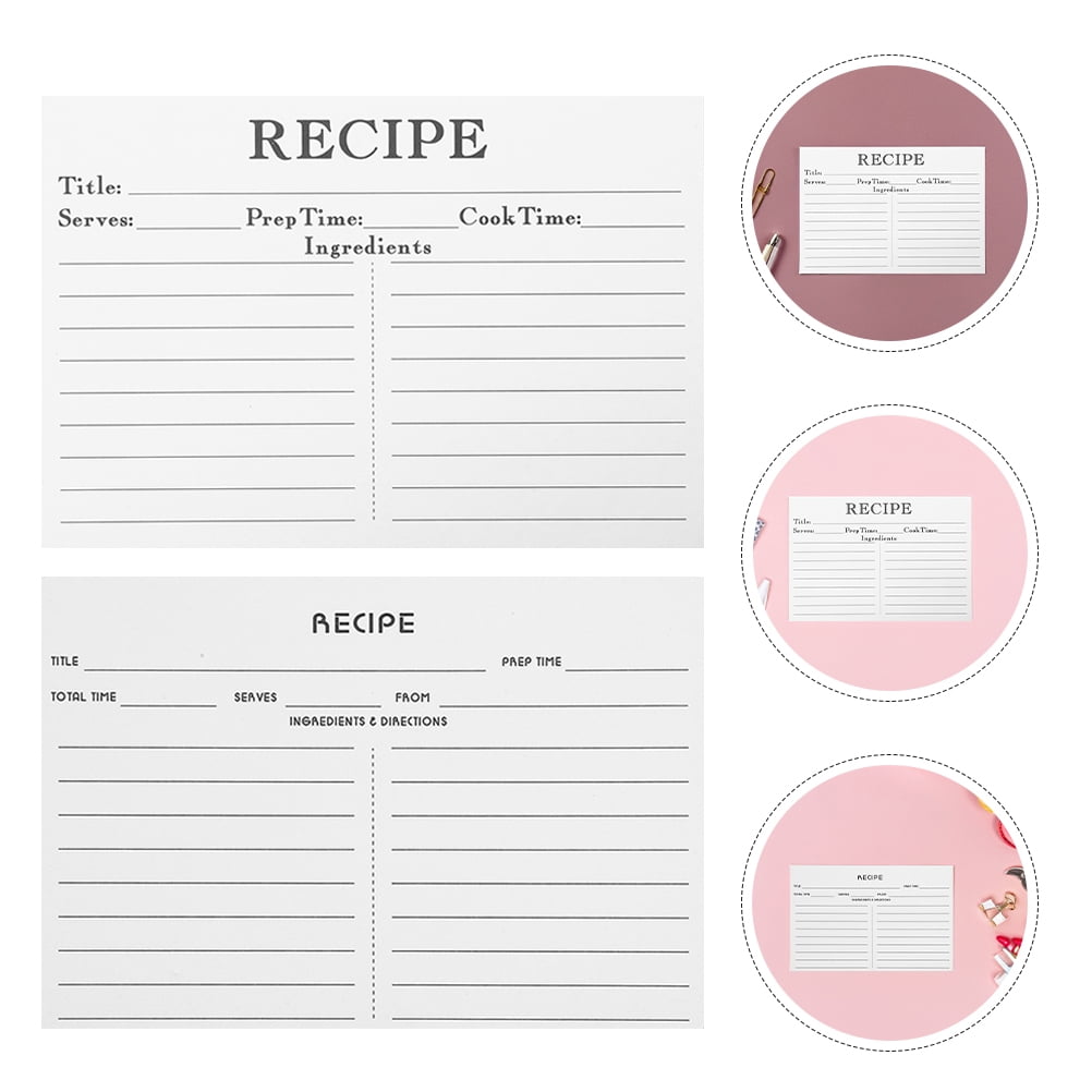 Masteelf 50pcs Wedding Recipe Sheets Blank Recipe Cards for Bridal ...