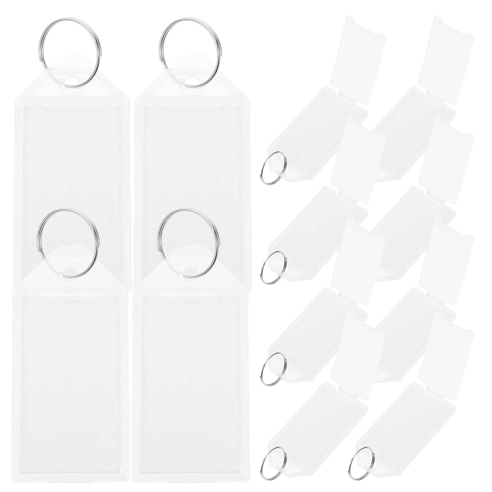 Masteelf 50-Pack Writable Plastic Key Tags with Labels, Ruled Blank ...