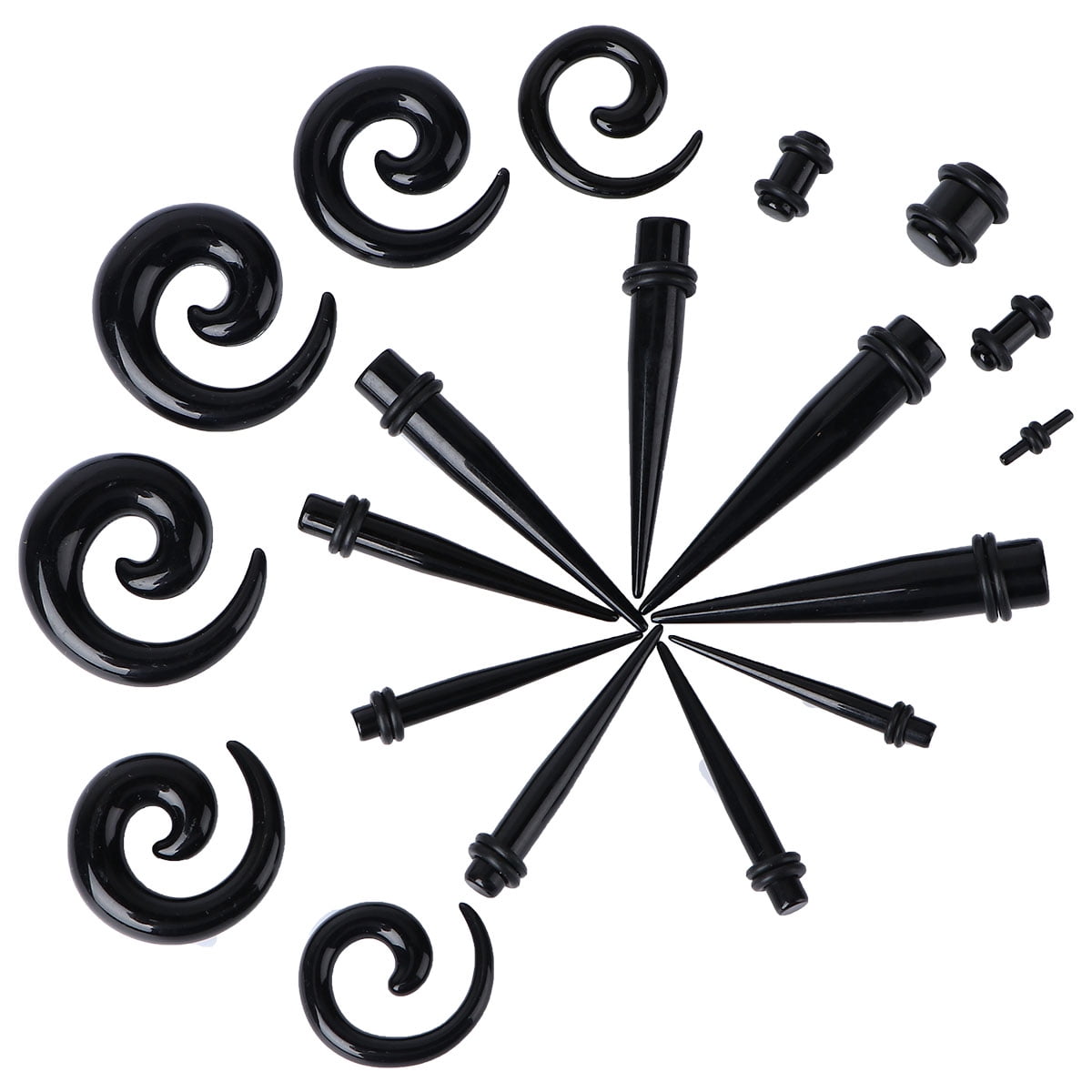 Masteelf 54 Pcs Snail Ear Small Plugs Gage Starter Kits Gauges for Ears ...