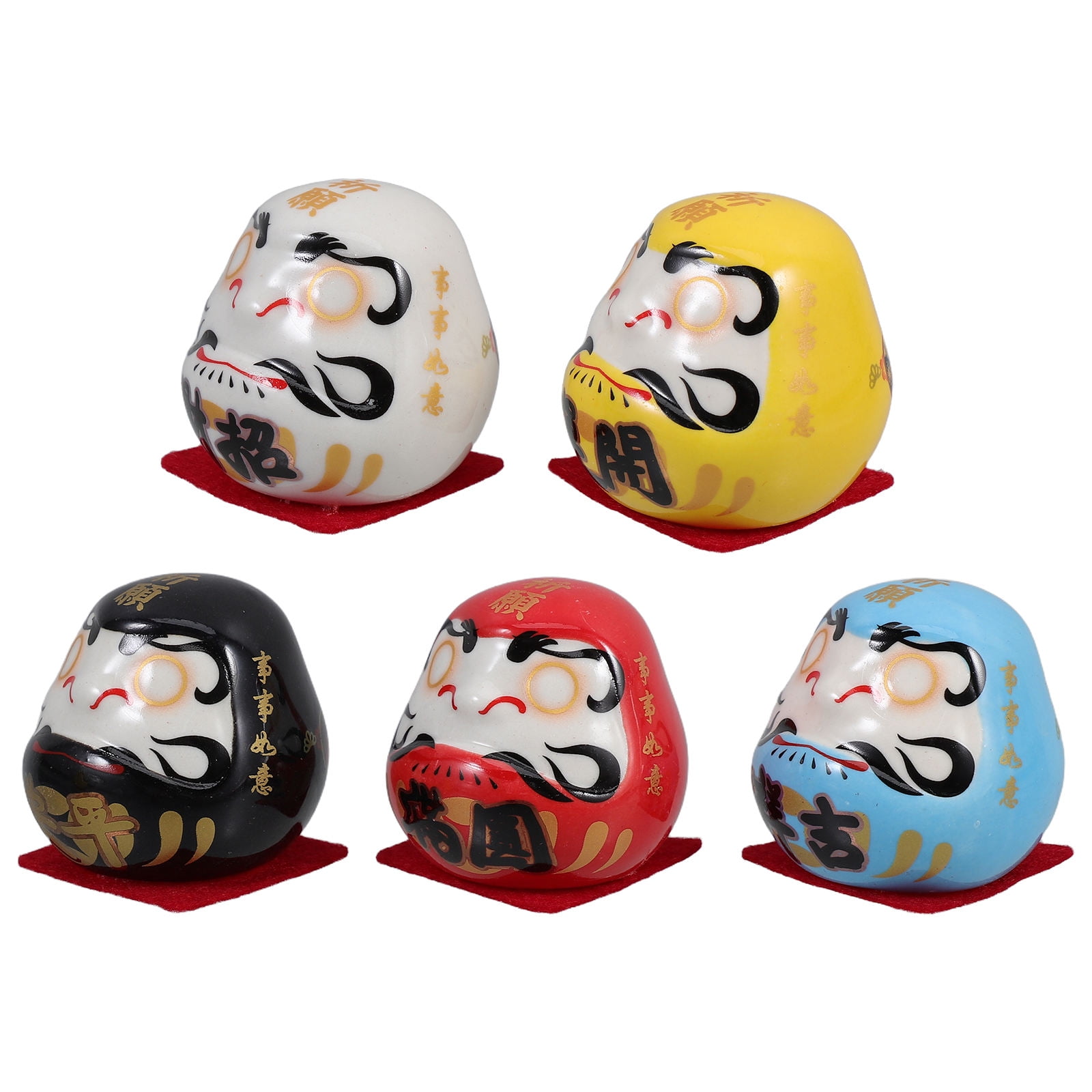 Masteelf 5PCS Japanese Daruma Car Interior Decoration Daruma Figurine ...
