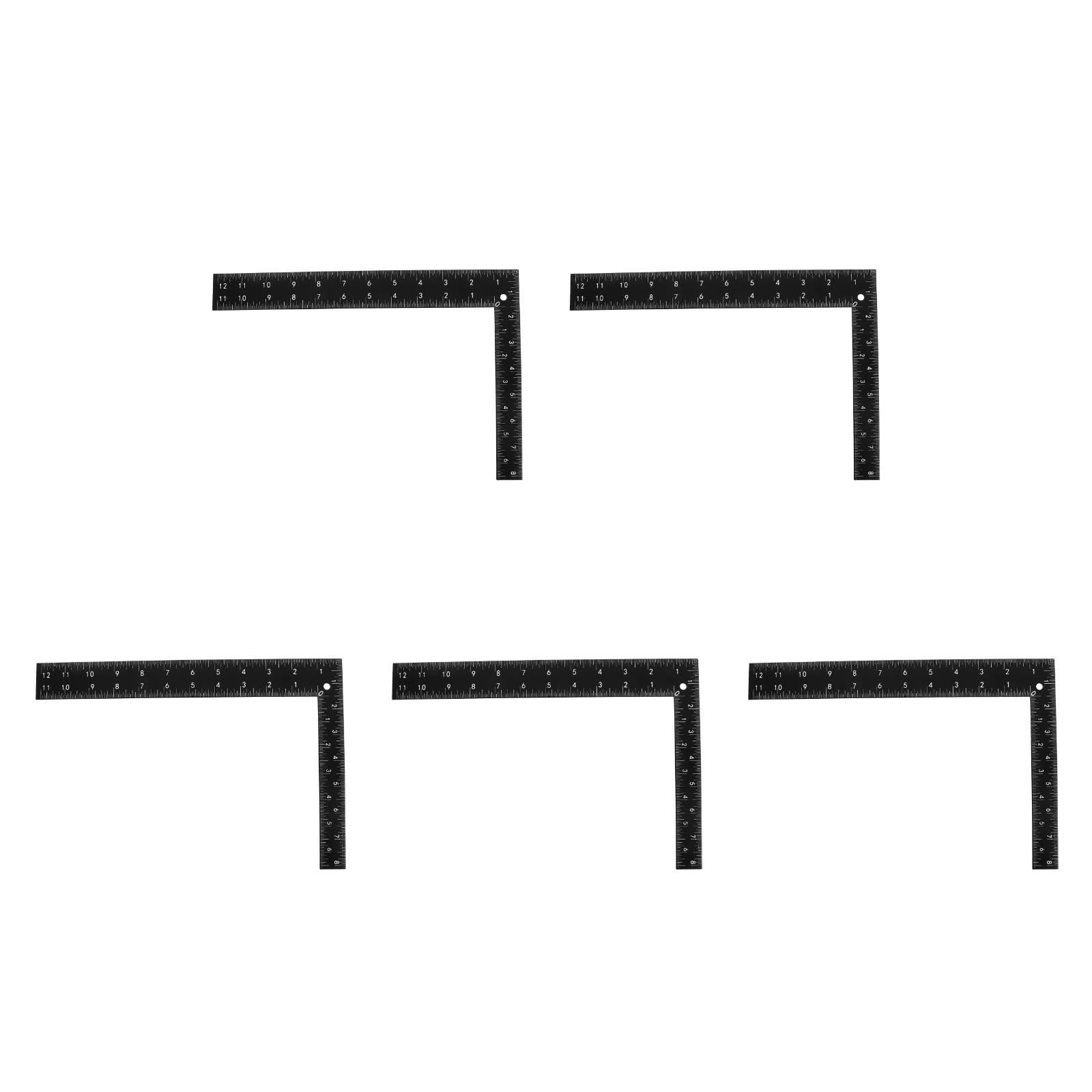Masteelf 5pcs Carpenter Ruler Steel Angle Ruler L-shaped Ruler Right ...