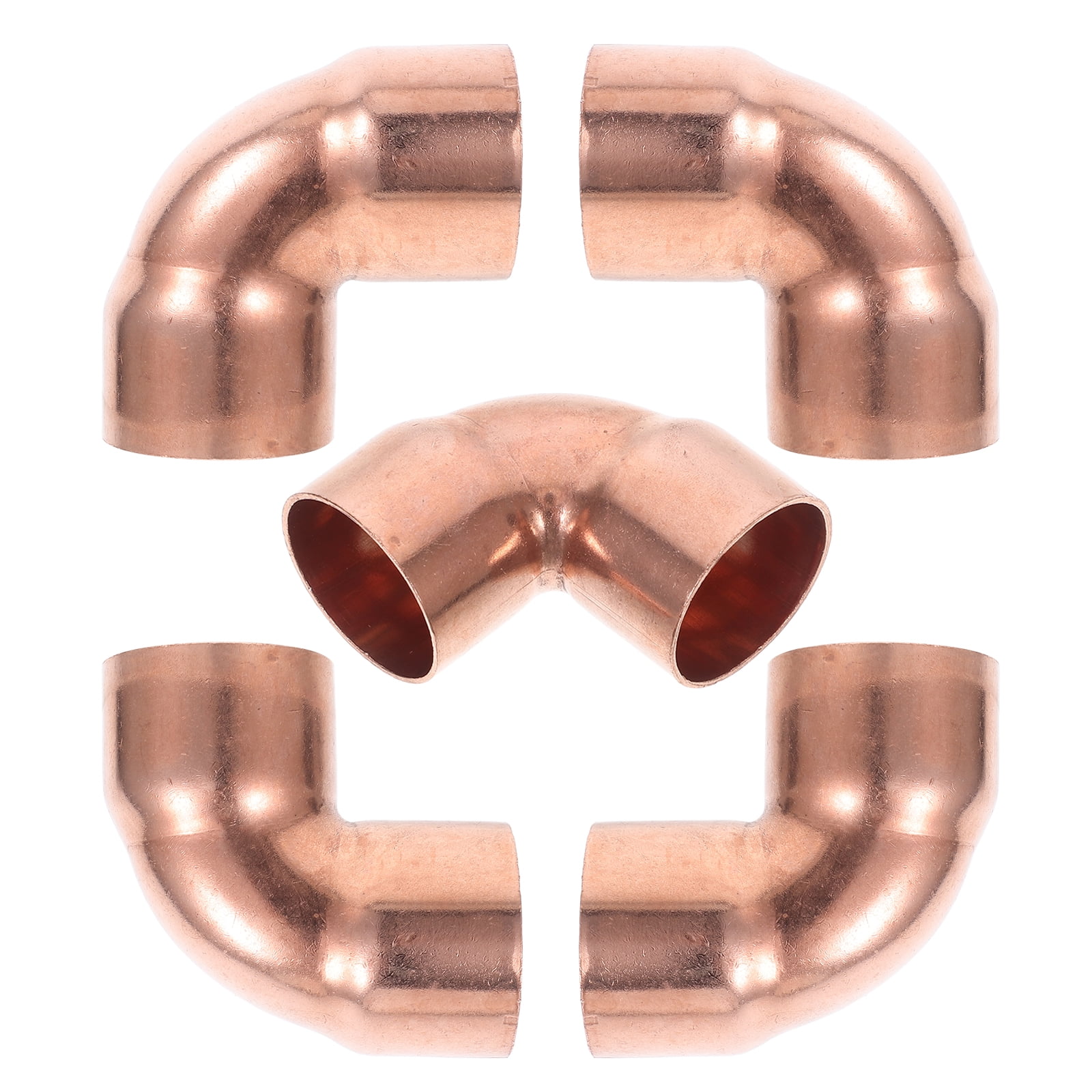 Masteelf 5pcs Copper Pipe Connector Convenient Copper Threaded Elbow ...