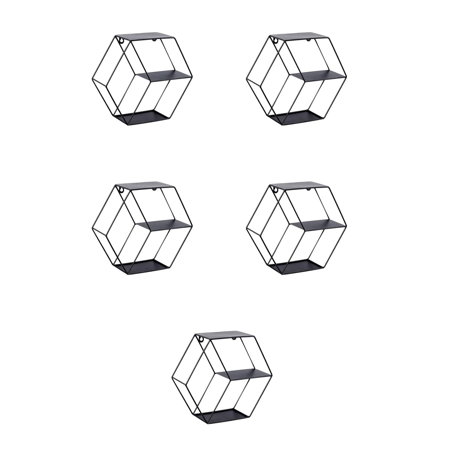 Masteelf 5pcs Creative Nordic Style Hexagon Storage Rack Wrought Iron ...
