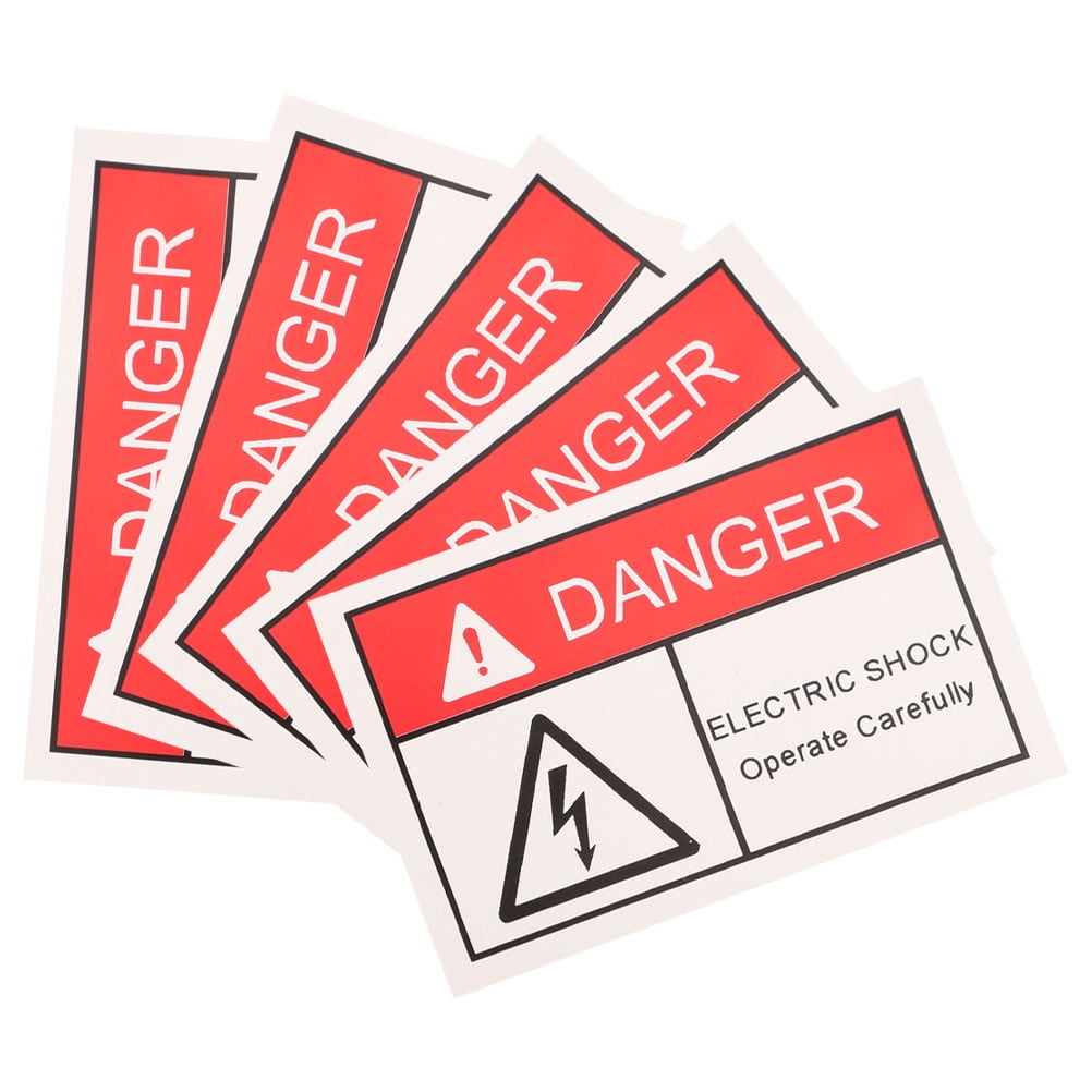 Masteelf 5pcs Electric Shock Hazard Warning Signs Dangers High Voltage ...