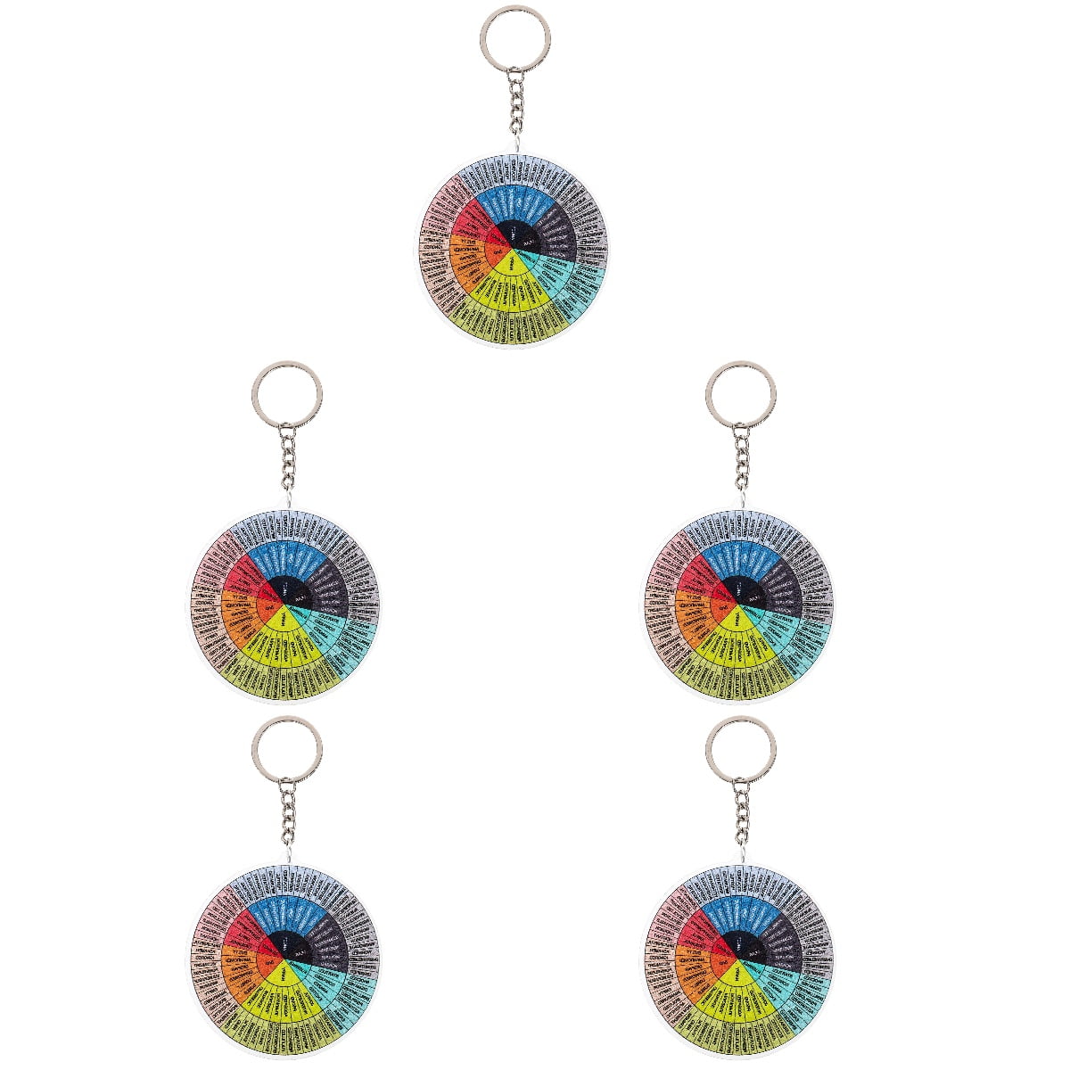 Masteelf 5pcs Feelings Wheel Pendant Emotions Wheel Keychain Emotions ...