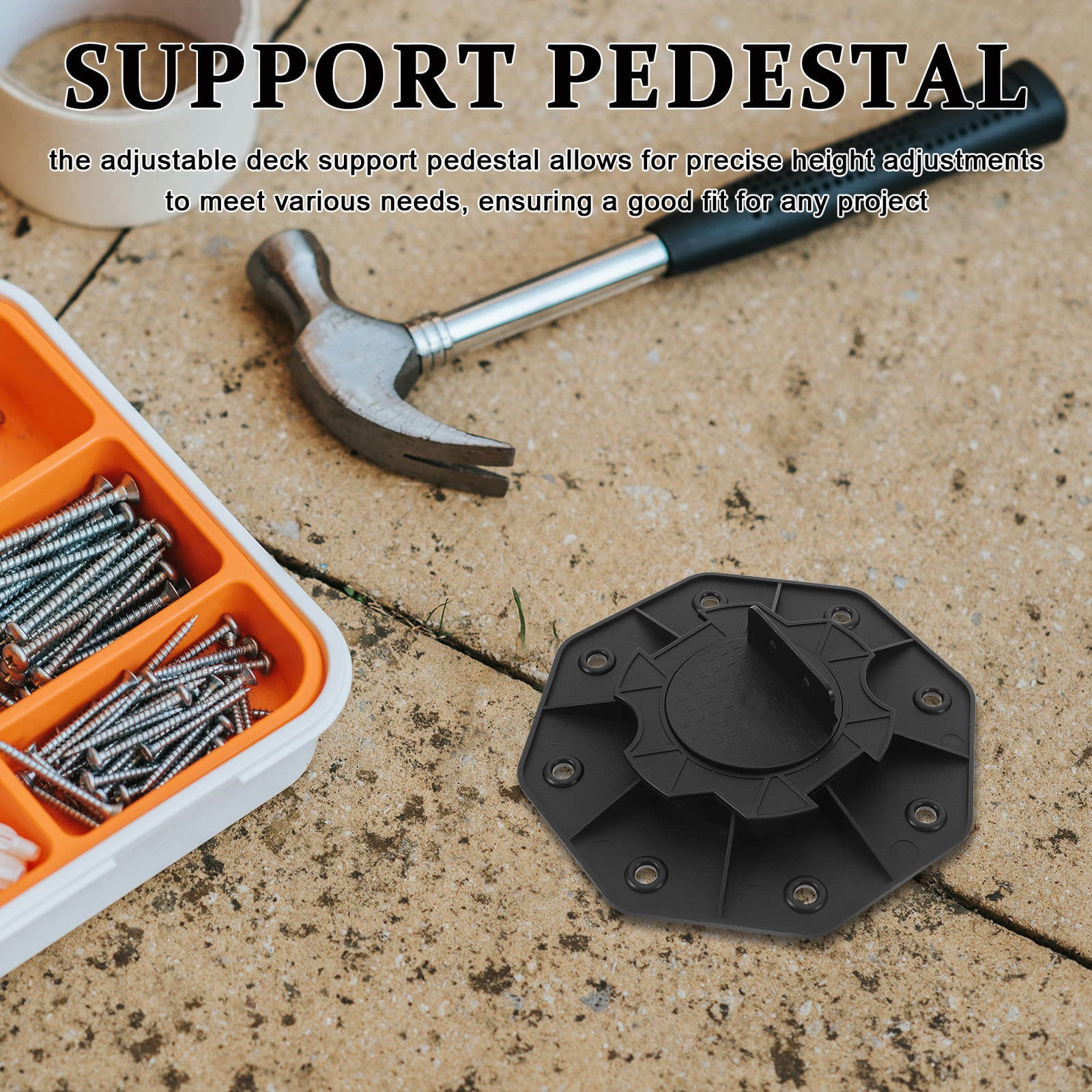 Masteelf 5pcs Height Adjustable Deck Support Pedestals Sturdy Plastic ...