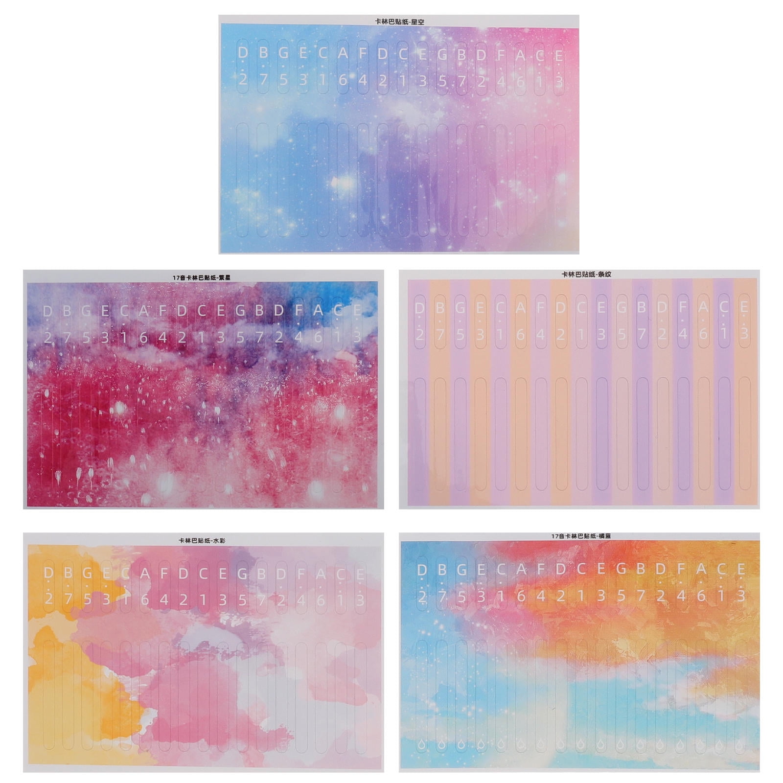 Masteelf 5pcs Kalimba Thumb Piano Note Stickers 17 Keys Thumb Piano Key ...